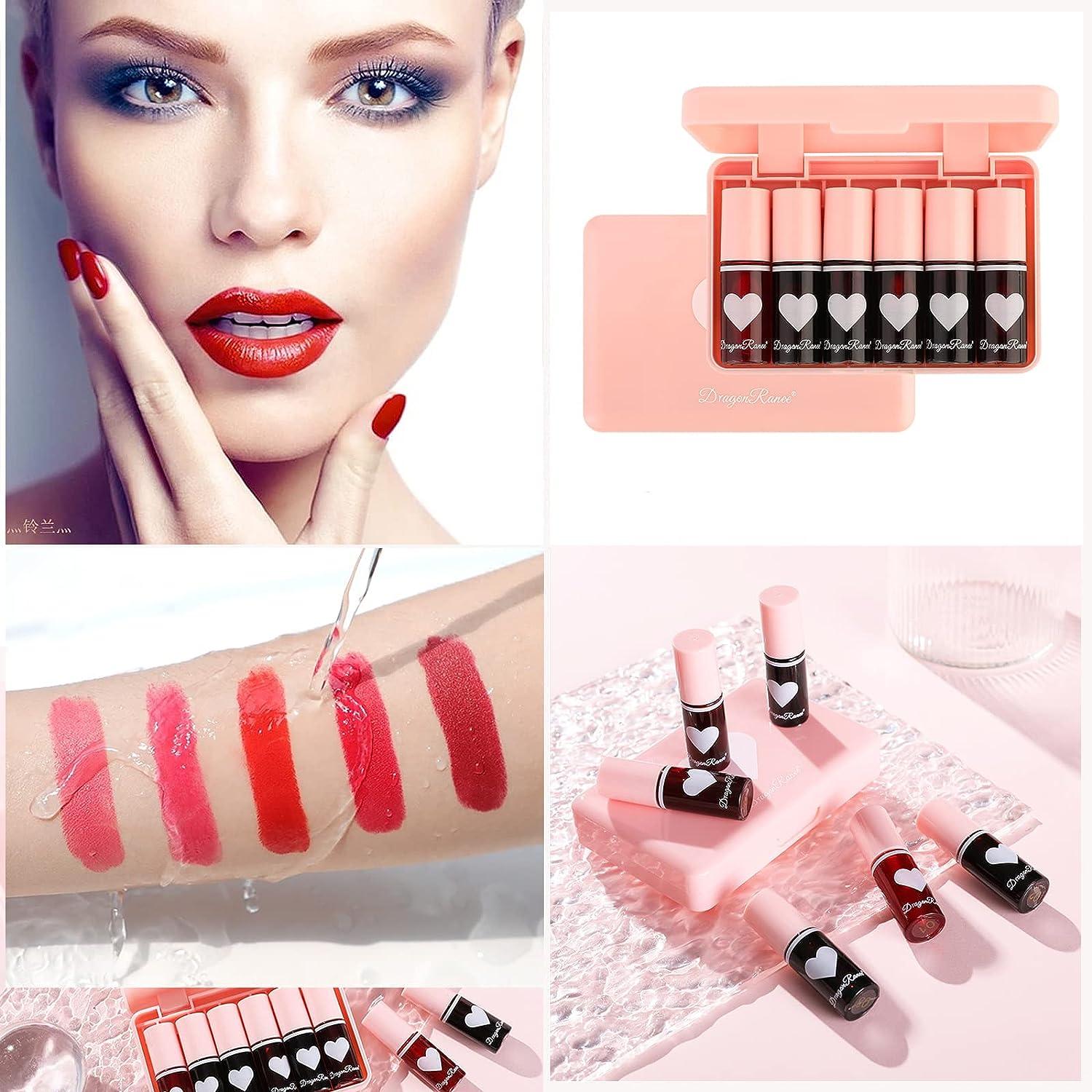 6 Colors Matte Velvet Lip Tint Set - Long-Lasting & Waterproof Korean ...