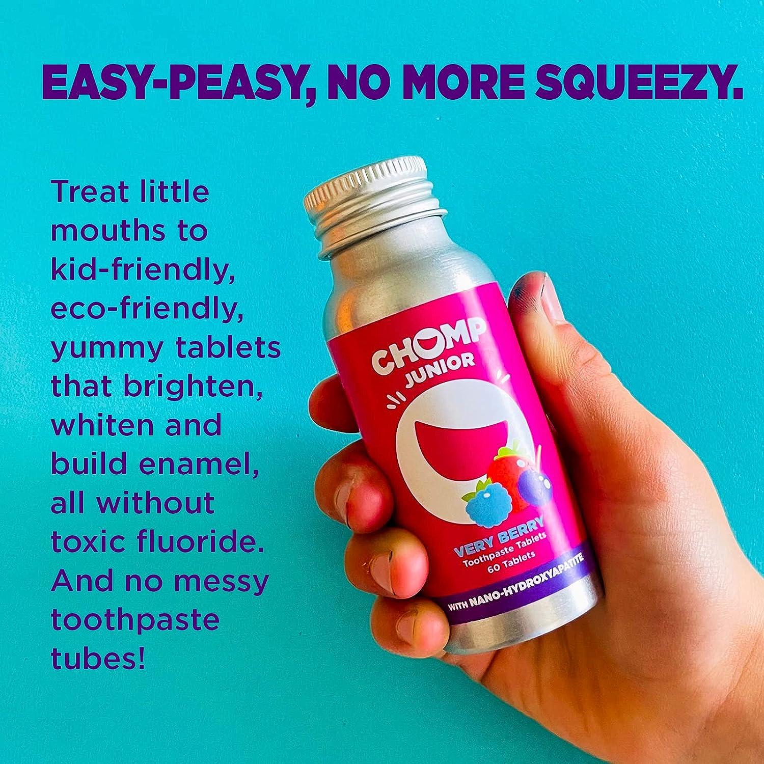 Chomp Junior Very Berry Toothpaste Tablets with Nano Hydroxyapatite ...