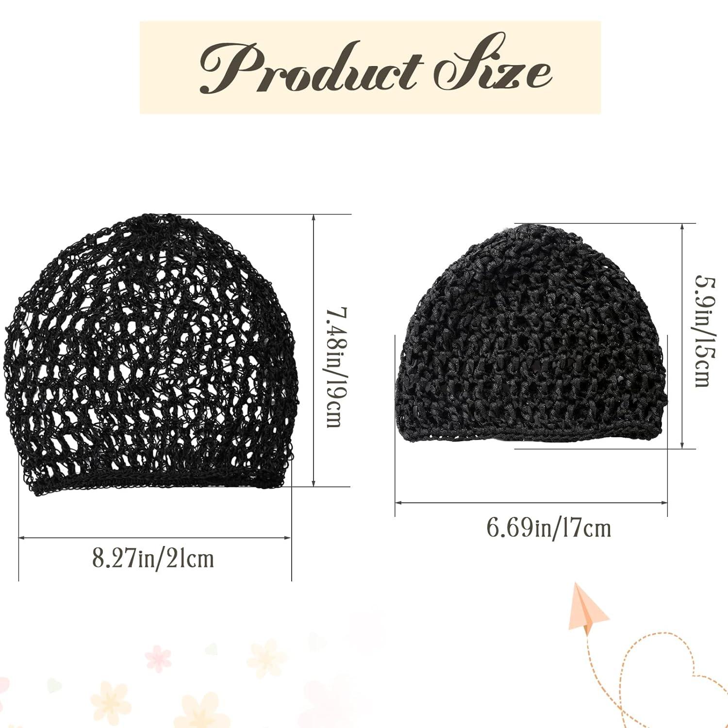 Black Mesh Crochet Hair Net Snood for Women - Sleep Cap & Hair ...