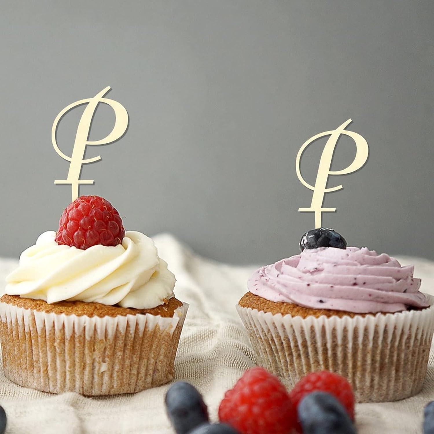 Monogram Letter P Cupcake Toppers Initial Single Letter Name For ...