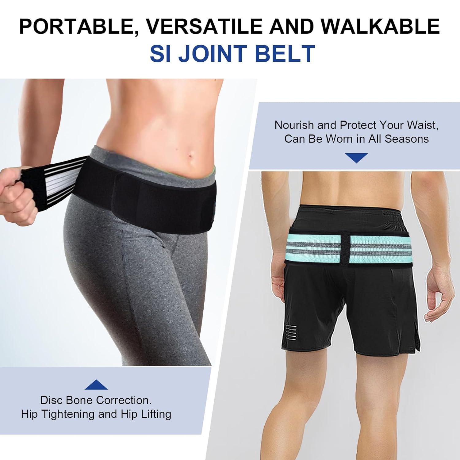Sacroiliac SI Joint Hip Belt - Premium Lower Back Support Brace for Men ...
