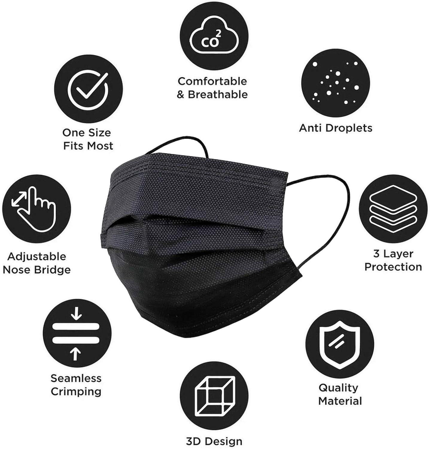 TBOC Disposable 3-Layer Hygiene Masks - 200 Soft Lightweight Breathable ...
