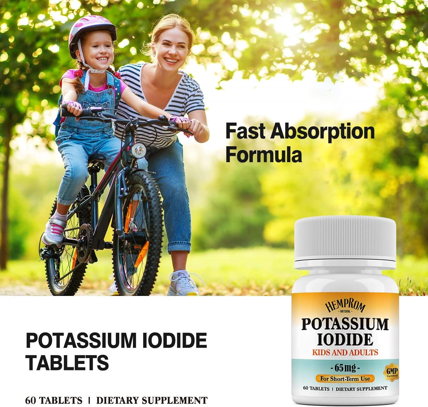 Potassium Iodide Tablets 65mg - Iodine Supplements for Kids and Adults ...