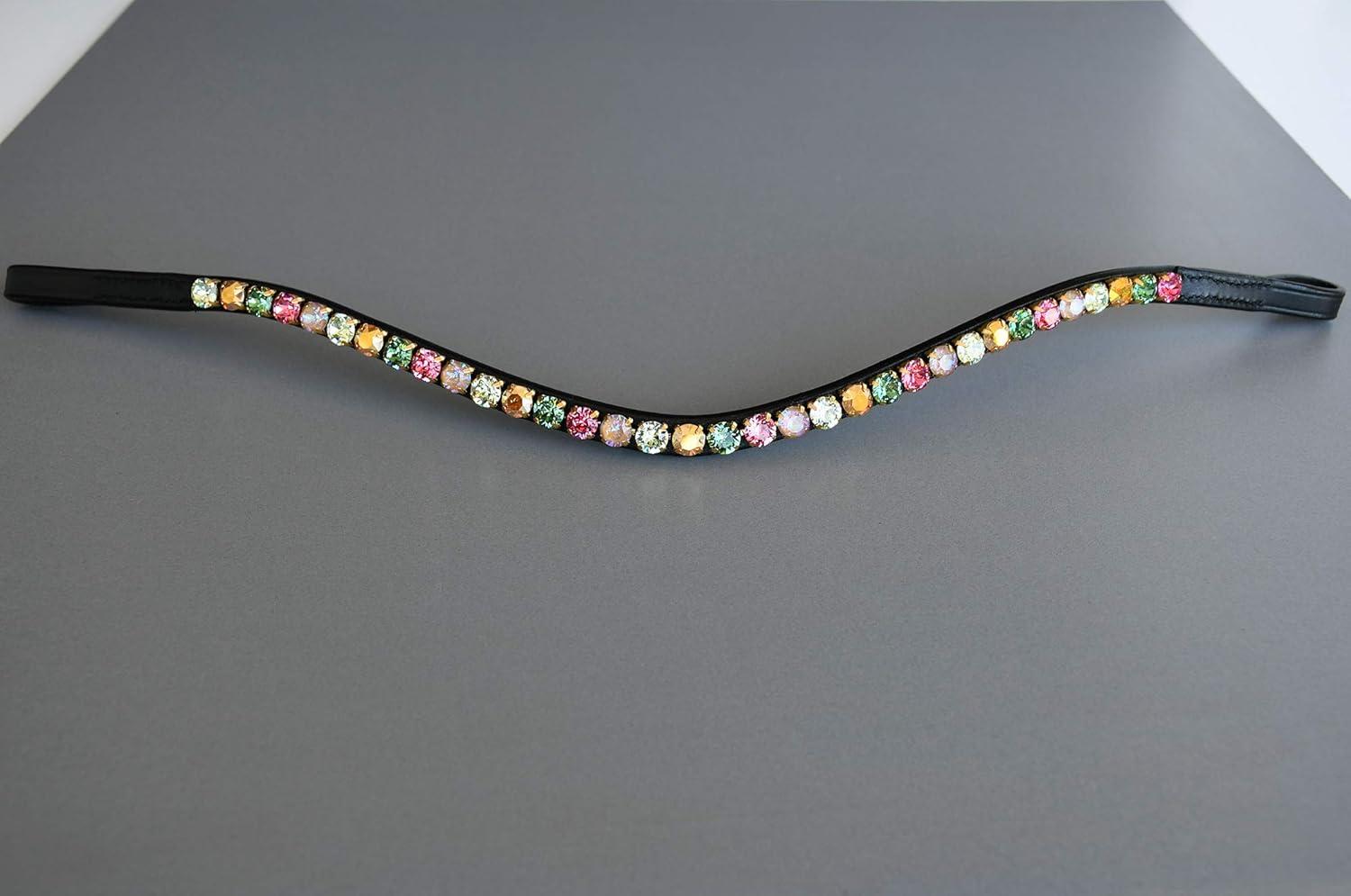 Colorful Happiness Hinge Horses Forehead Straps 'Paradise' - Pink Green ...