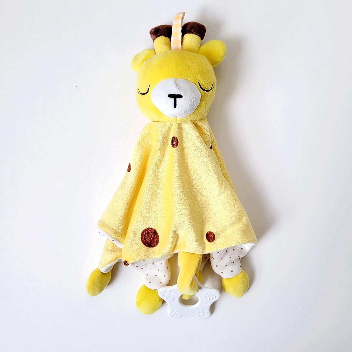 Bubby Boo Yellow Giraffe Stuffed Animal Security Blanket with Rattle ...
