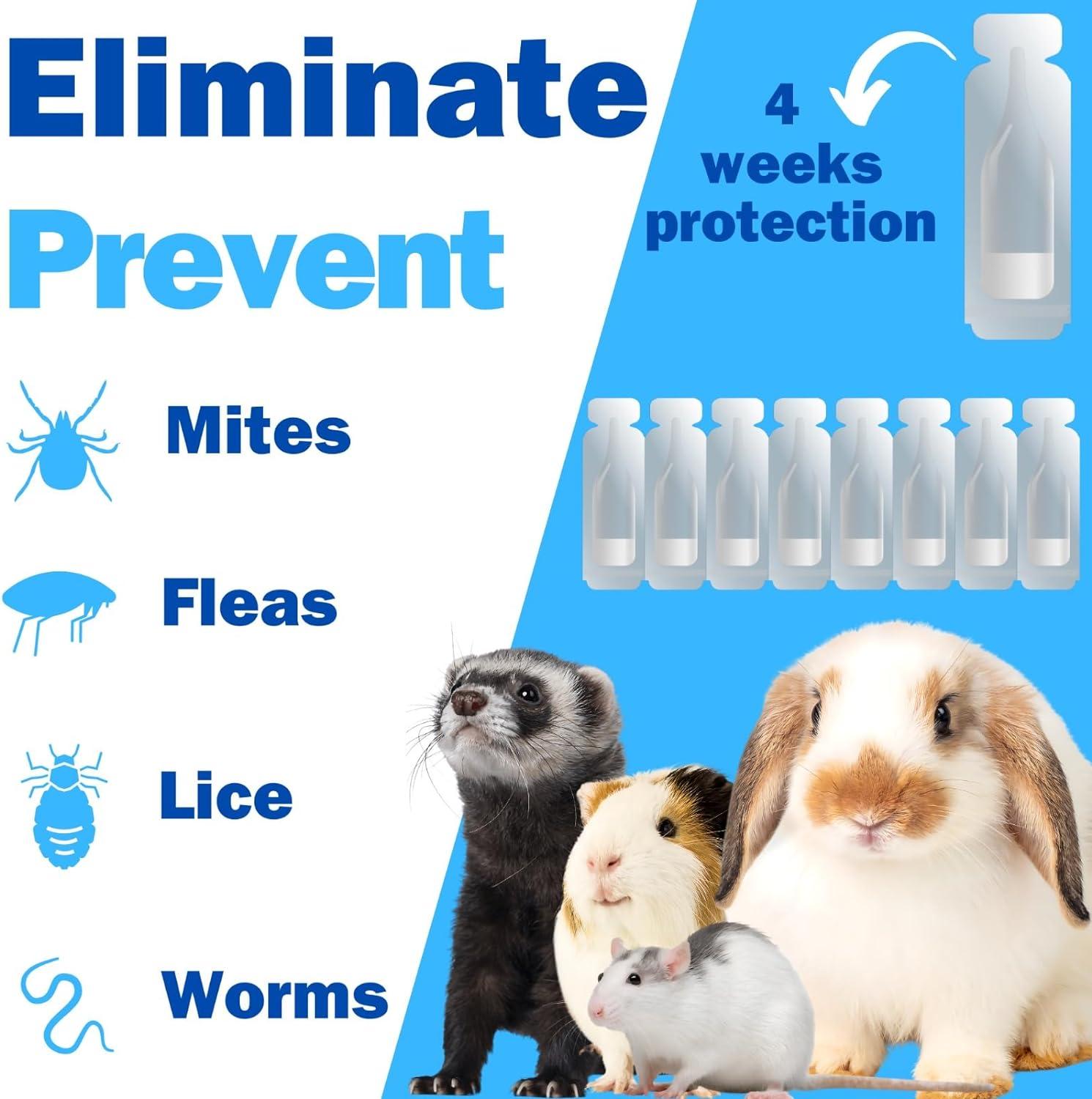 Naqua 8 x Anti-Parasite Spot On Pipettes. Treatment for Rabbits Ferrets ...