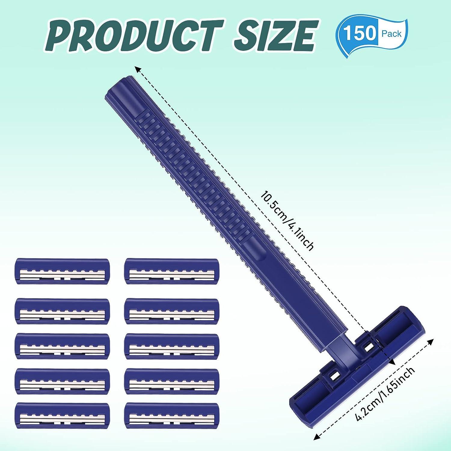 Stainless Steel Twin Blade Disposable Razors for Men - 150 Pack ...