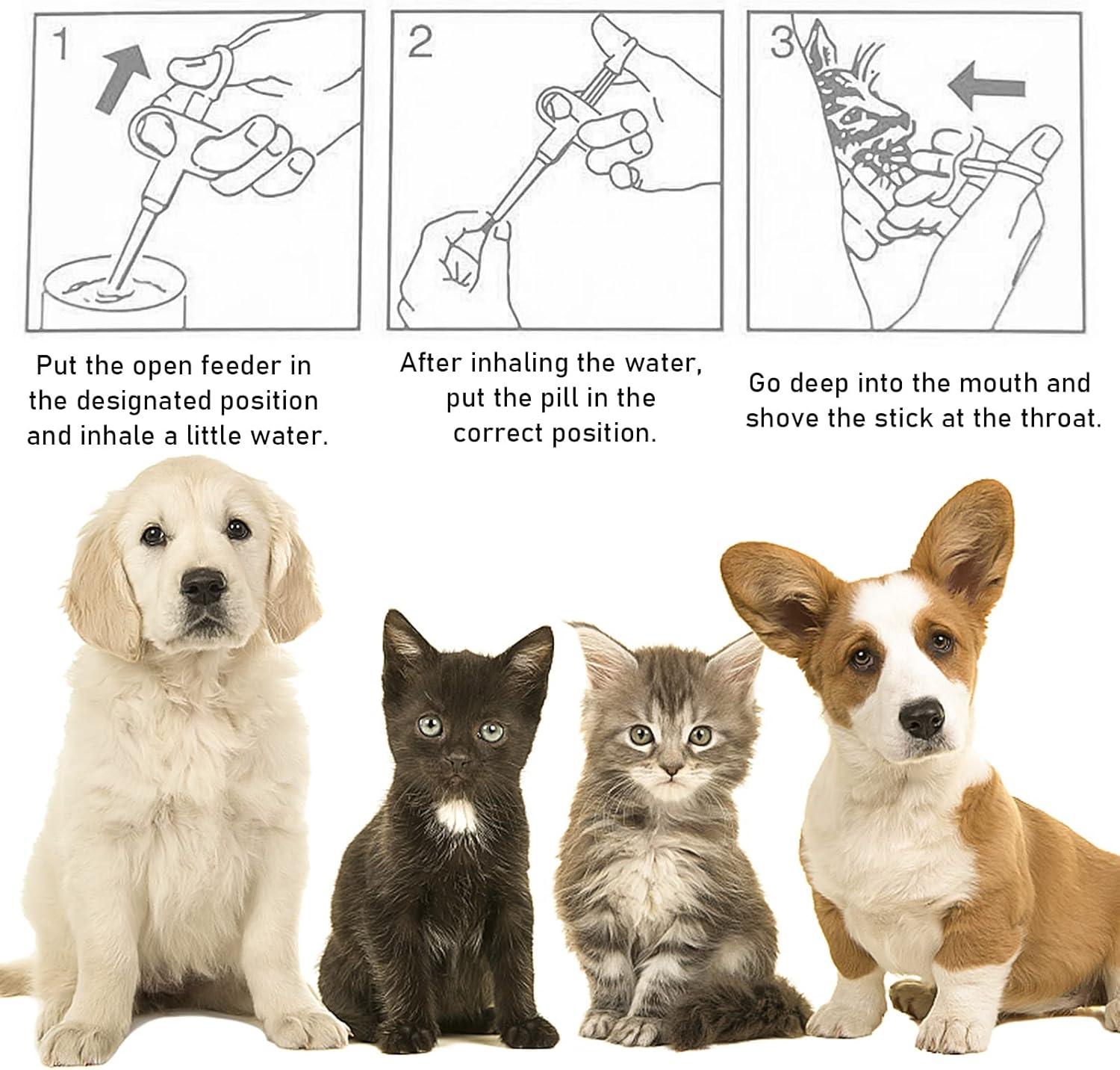 Vesaneae 3-Piece Pet Tablet Feeder & Medication Syringe for Cats and ...
