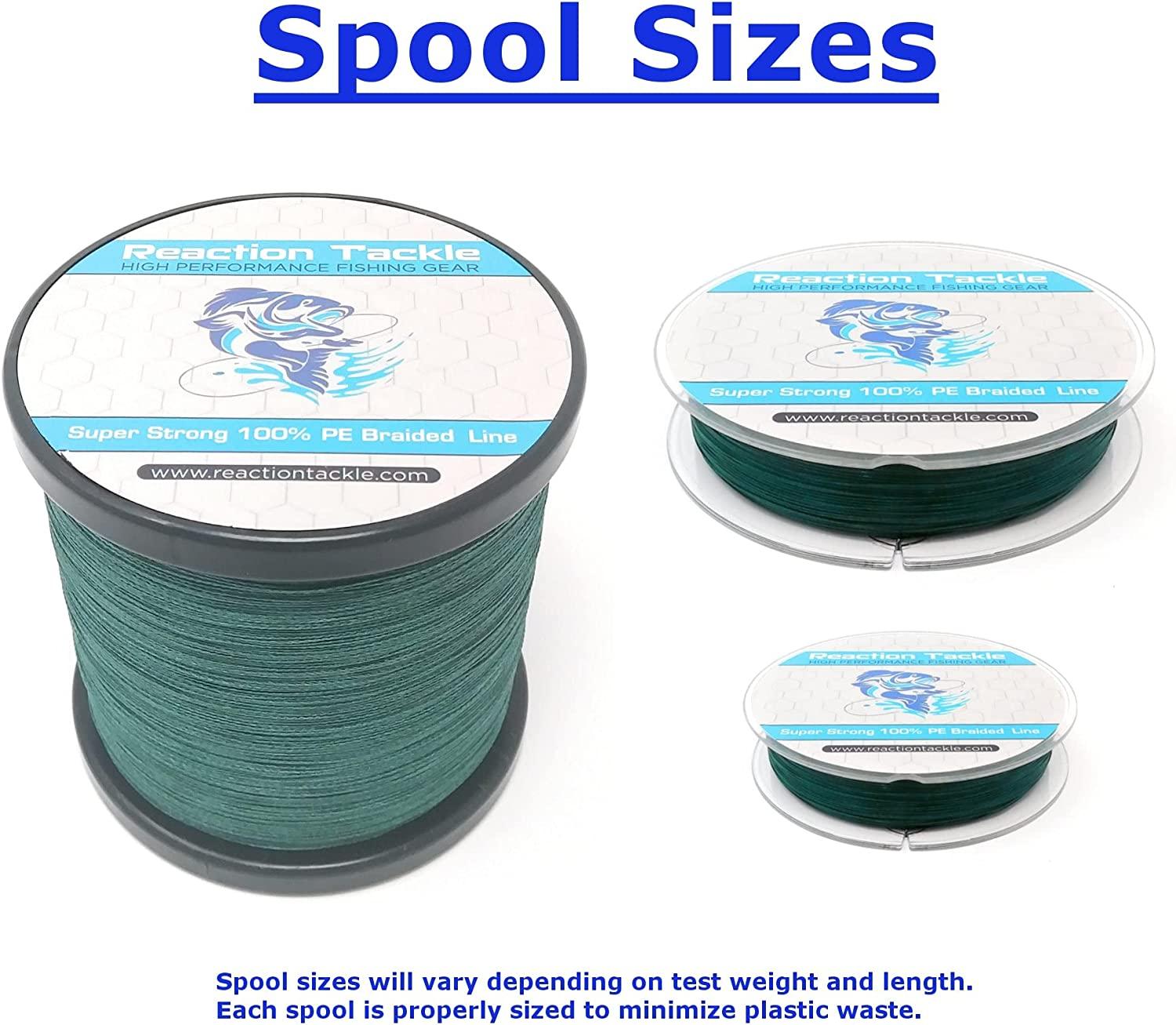 Reaction Tackle Braided Fishing Line - 30 LB Hi Vis Yellow | 500 yards ...