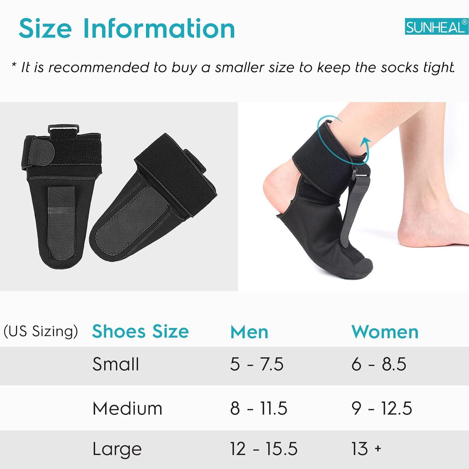 Plantar Fasciitis Night Splint Sock - Adjustable Foot Brace for Heel Pain Relief | Suitable for ...