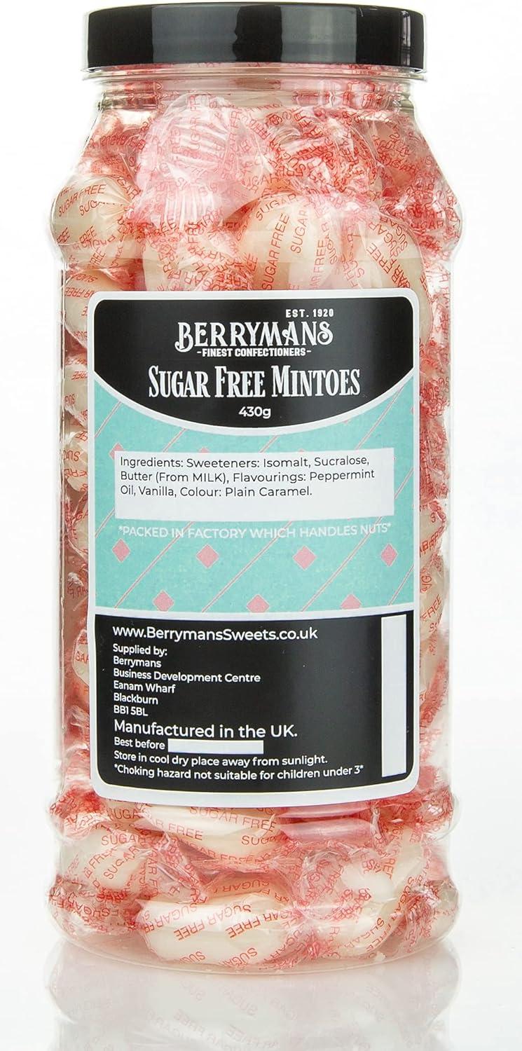 Original Sugar Free Mintoes Retro Sweets Gift Jar by Berrymans Sweet ...