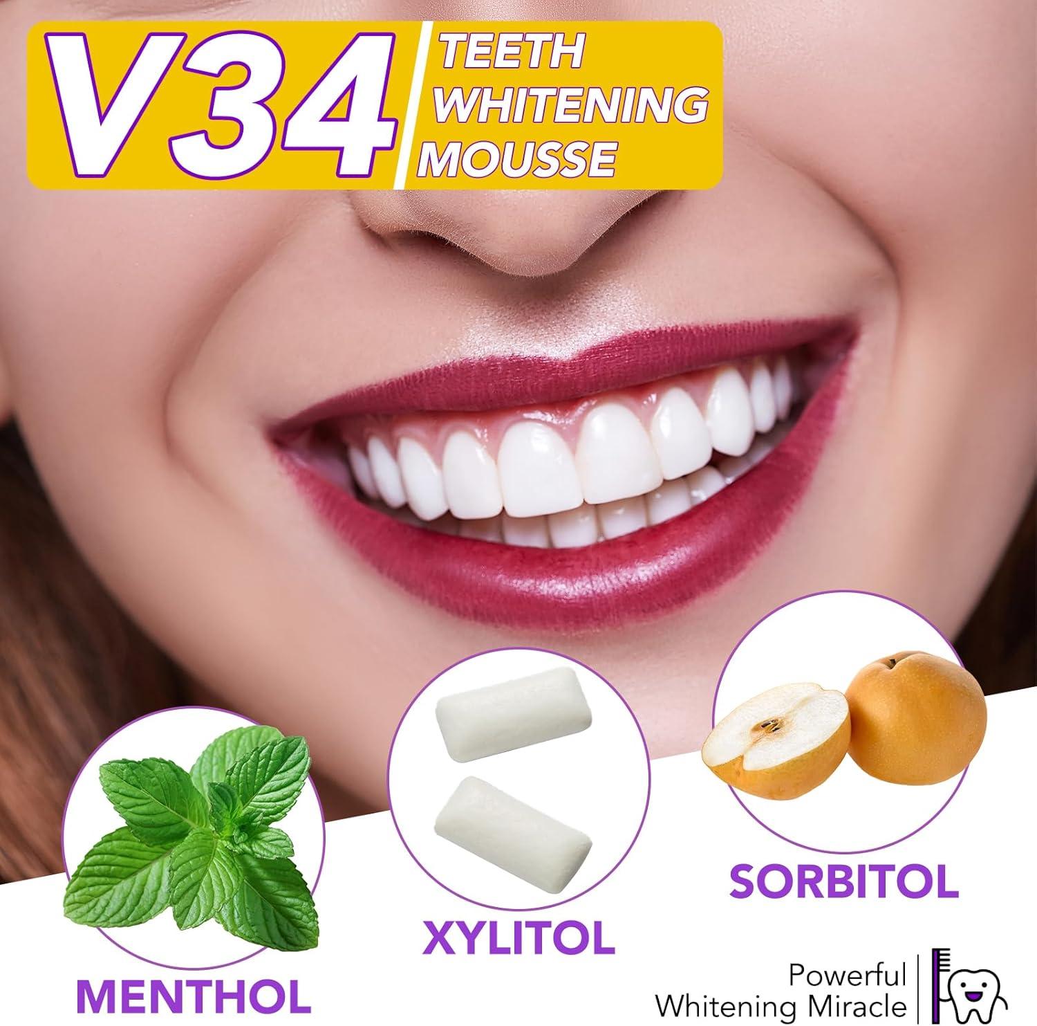 Teeth Whitening Toothpaste Mousse | Foaming Deep Clean & Tartar Removal ...