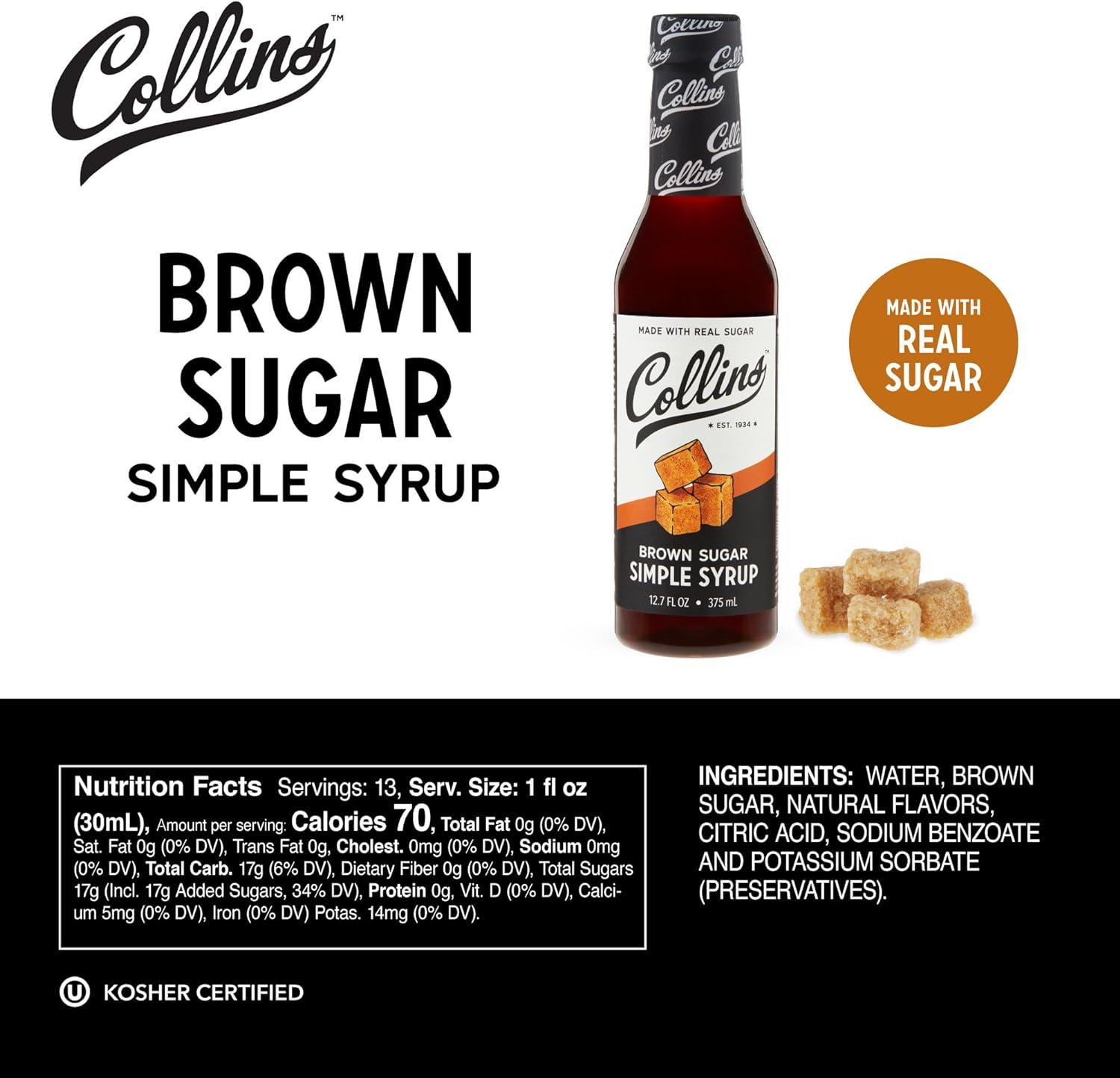 Collins Brown Sugar Syrup - Cocktail & Coffee Syrup 12.7oz Set ...