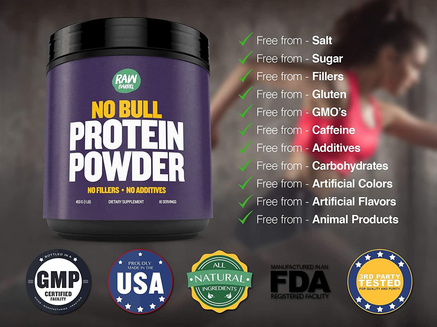 Raw Barrel Unflavored Whey Protein Powder - 2lb High Protein Supplement ...