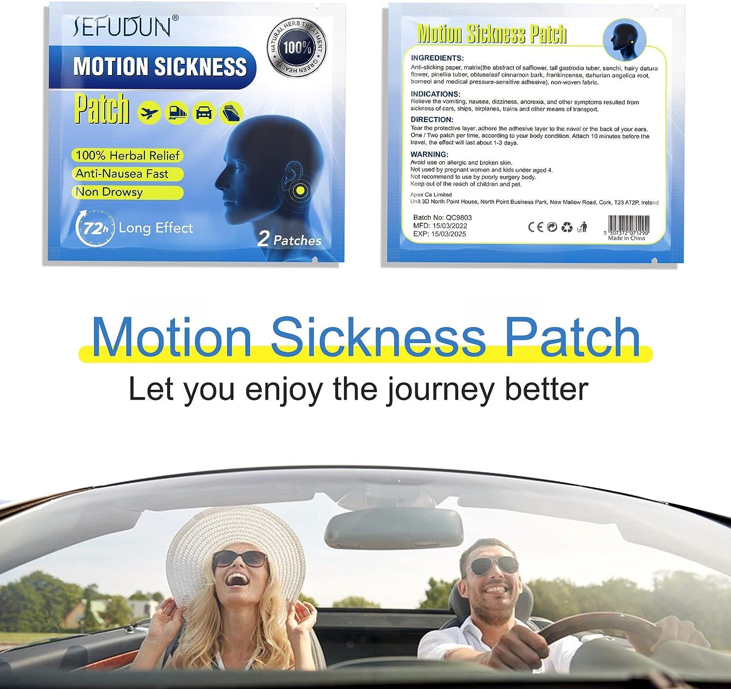 BERVEAL Motion Sickness Patch 72h Long Effect - Works to Relieve Vomiting Nausea Dizziness ...