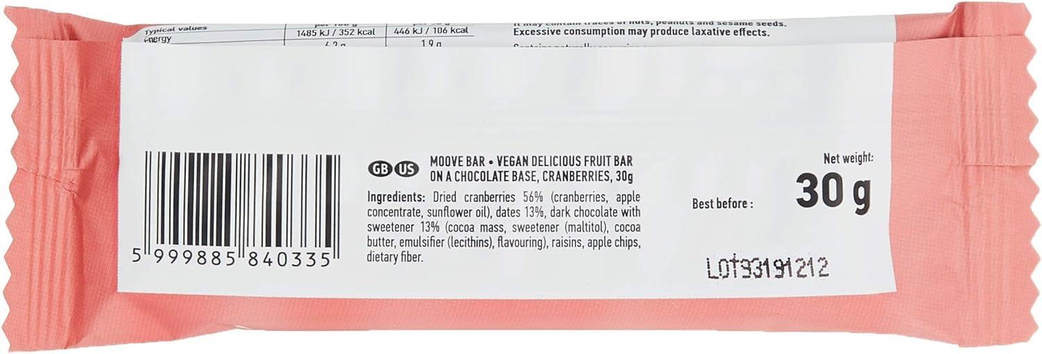 Moove Bar - Vegan Delicious Fruit Bar on a chocolate base - with ...