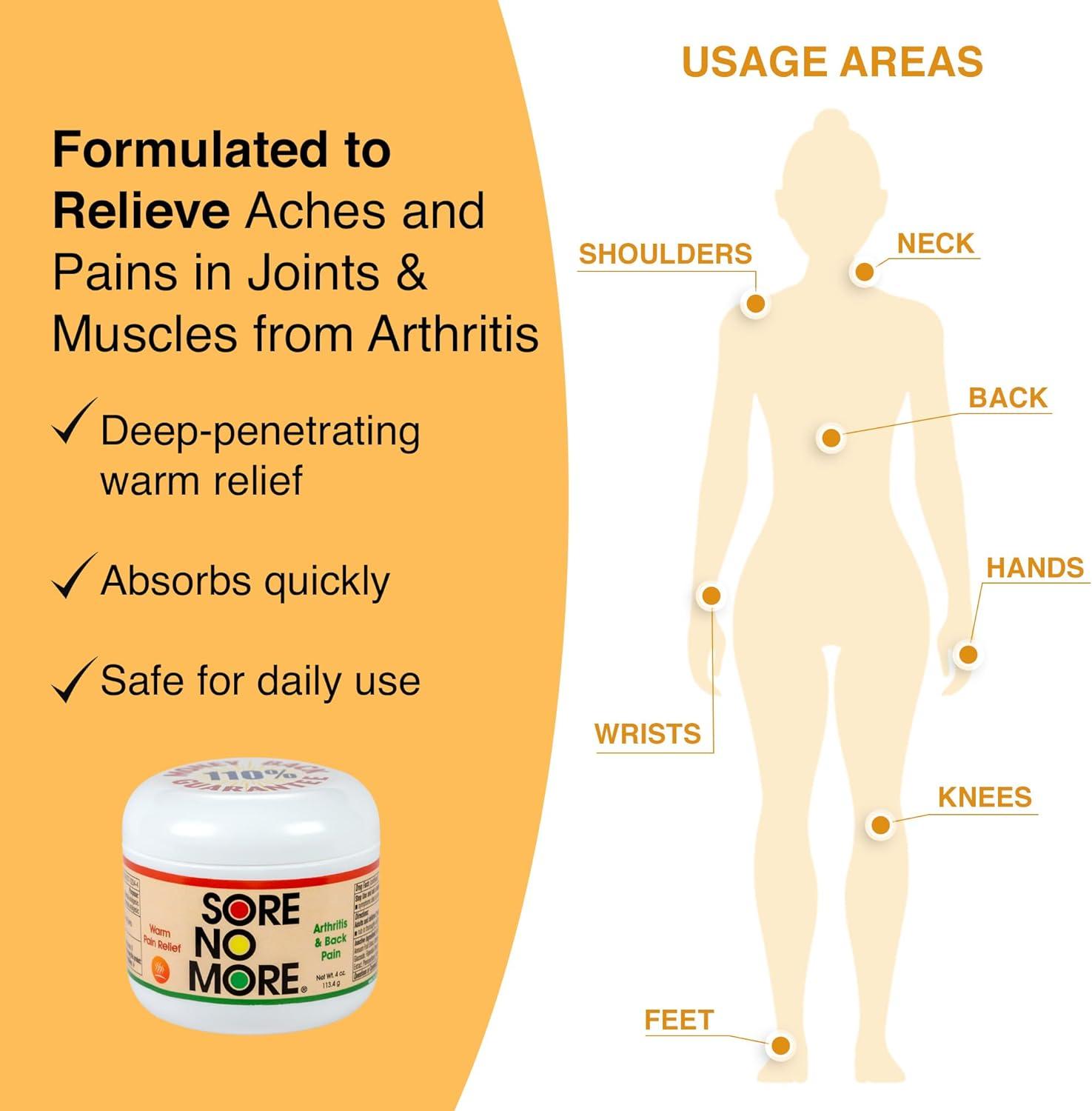Sore No More Warm Relieving Gel for Aches & Pains associated with ...