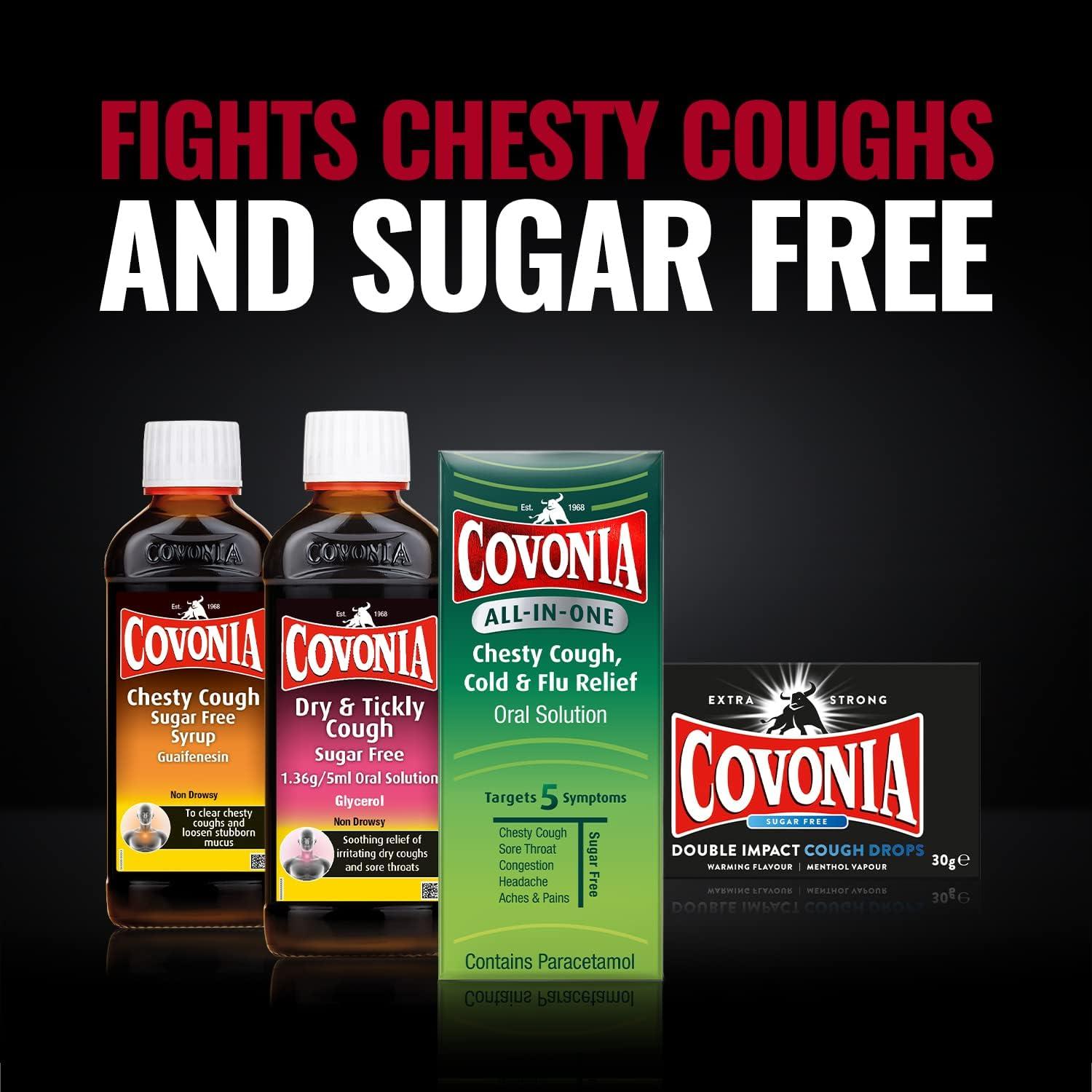 Covonia All-in-One Chesty Cough 160ml Targets 5 Symptoms Cold & Flu ...