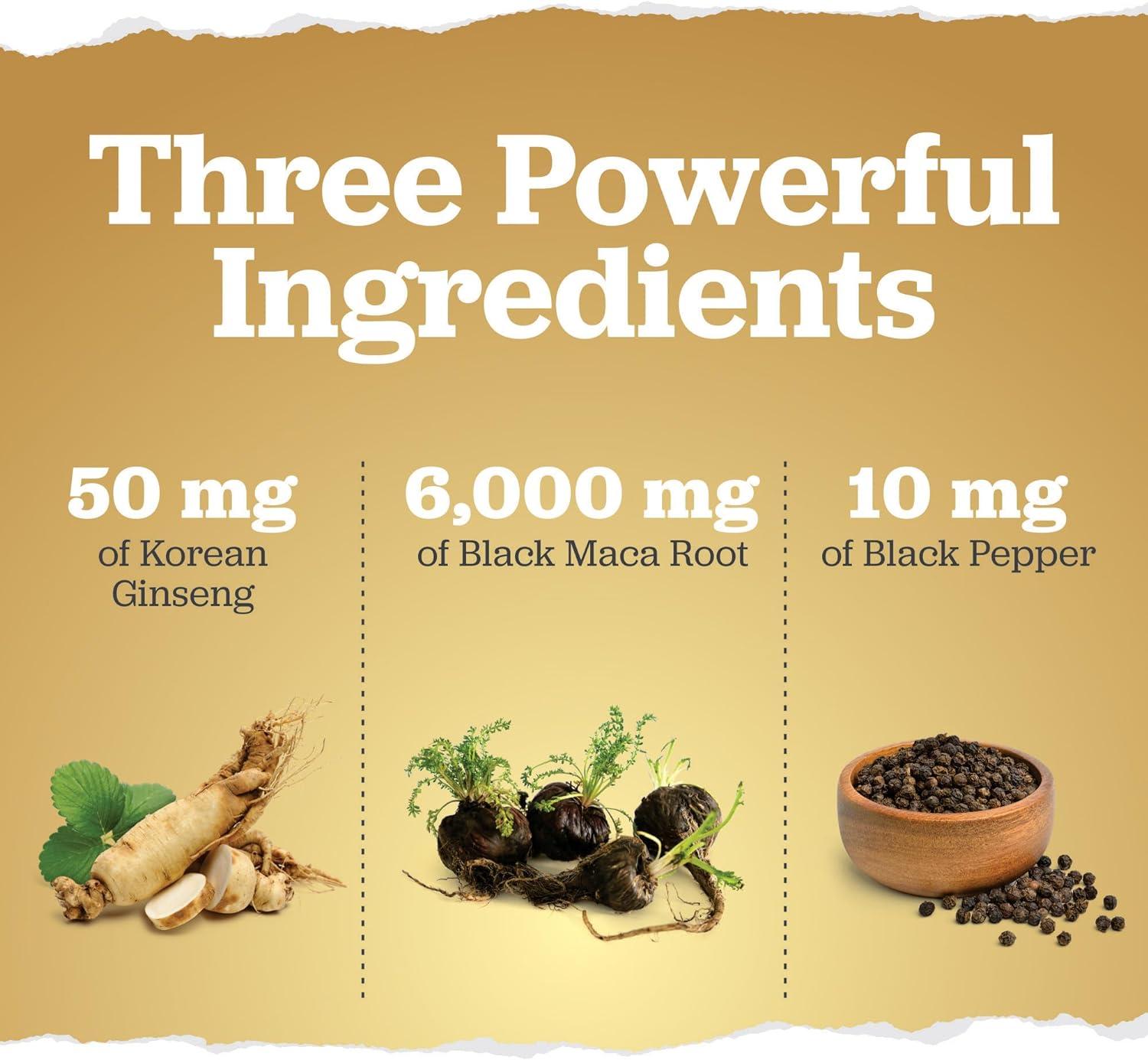 Maca Root 6000mg High Strength Complex with Peruvian Maca, Ginseng ...