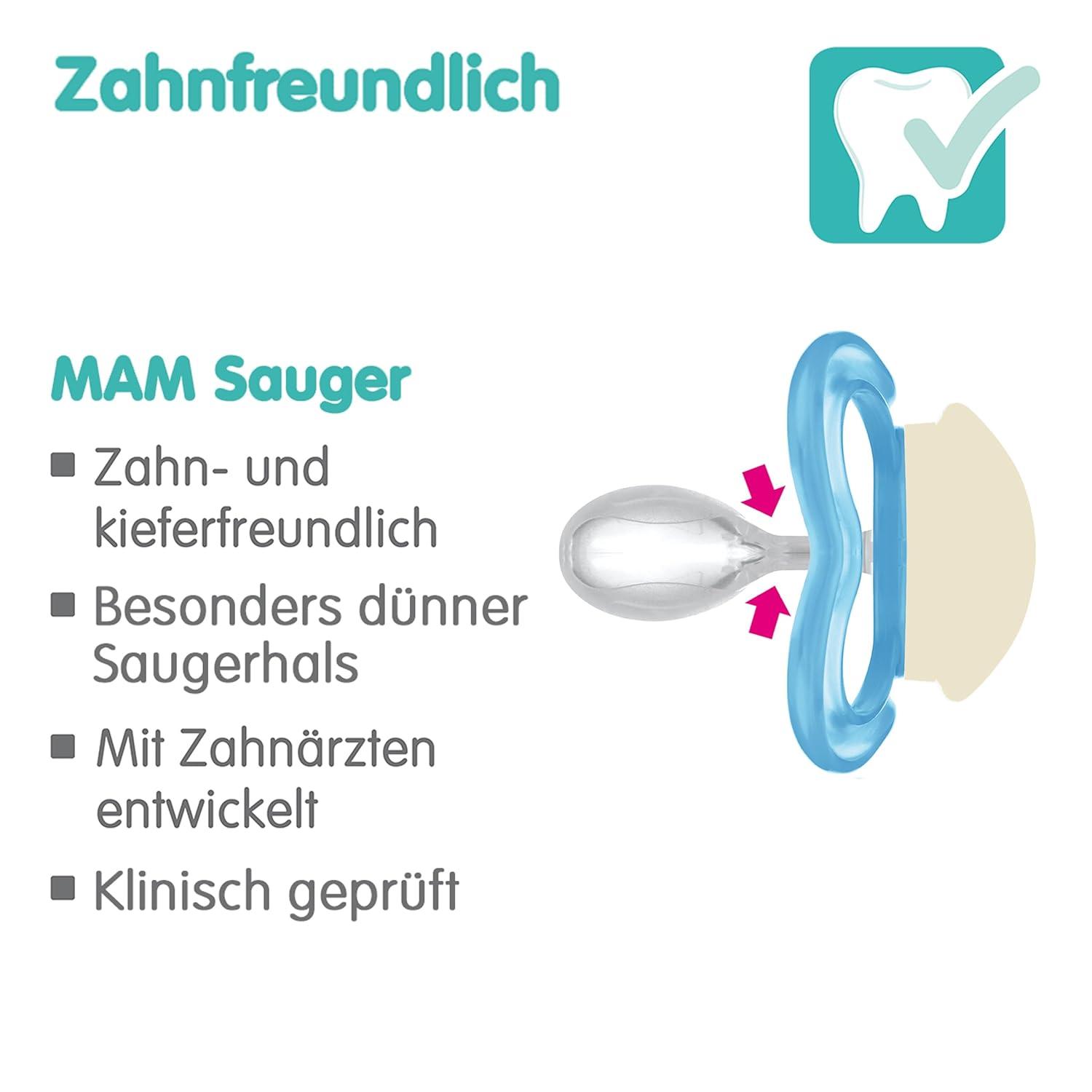 Mam Supreme Night Schnuller 2 Set | Bright Baby Pacifiers for Healthy ...