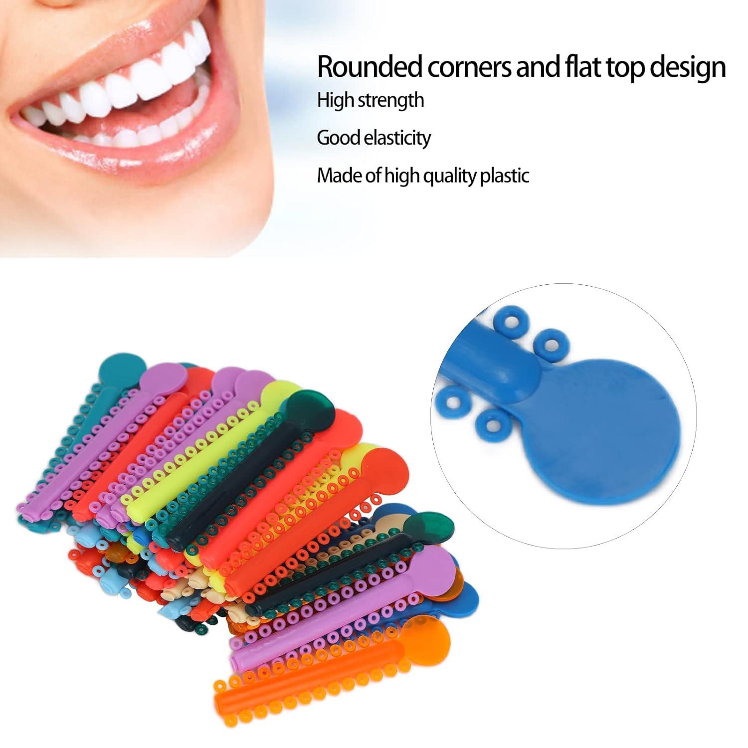40 Multicolored Orthodontic Ligature Straps | Elastomeric O-Rings for ...