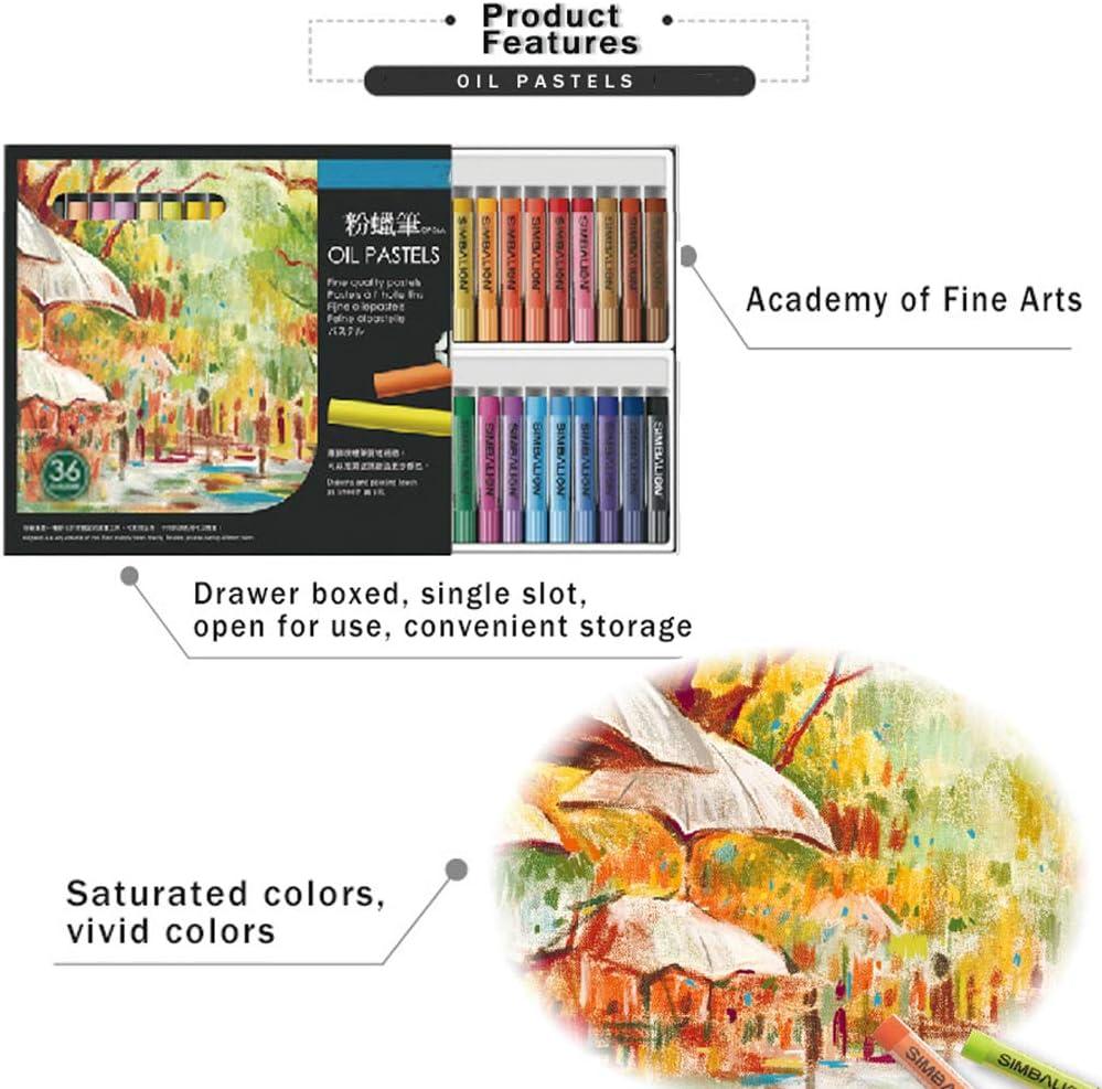 Oil Pastels Set - 36 Assorted Colors Non Toxic Professional Round ...