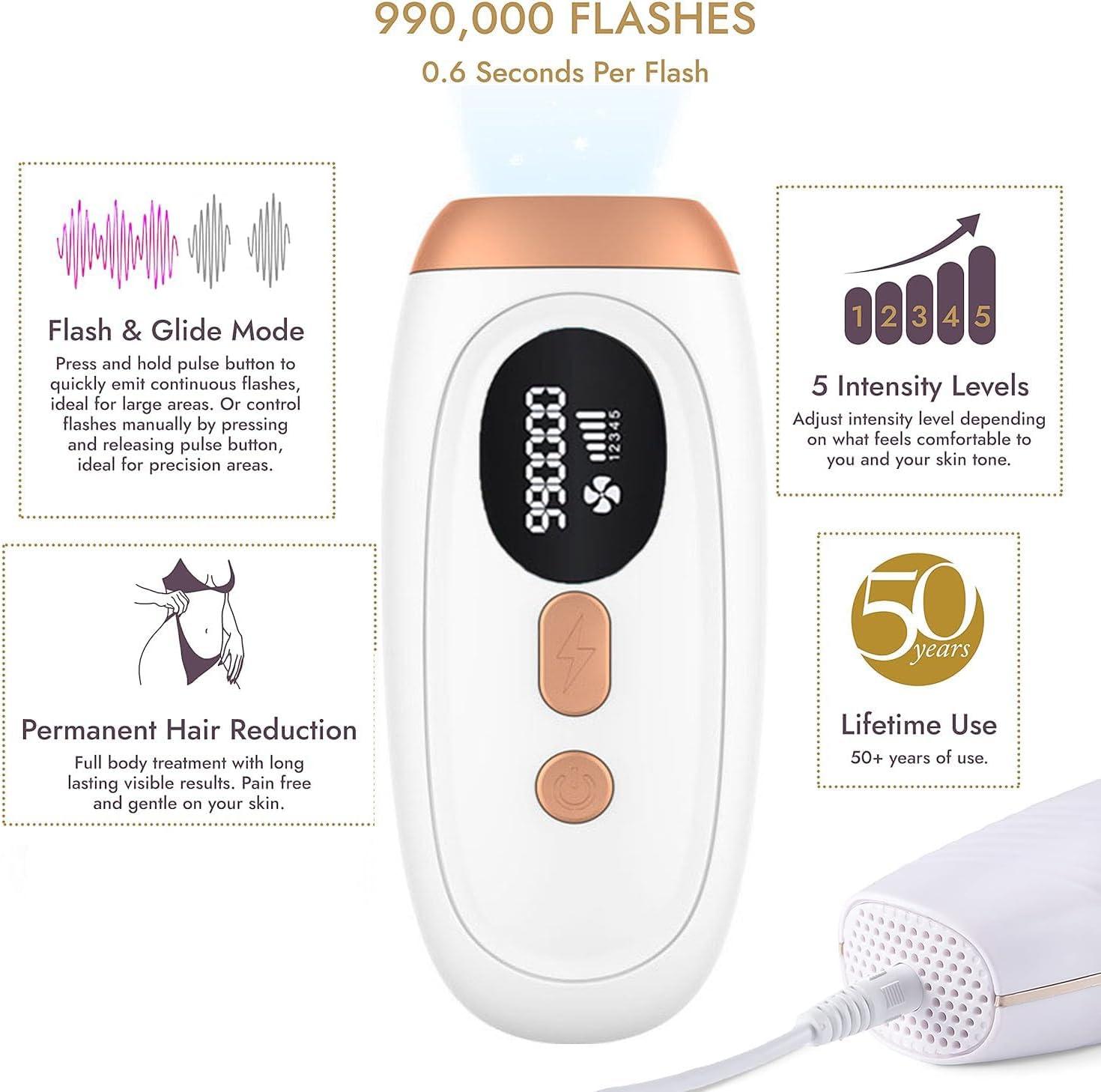 Laser Hair Removal with Cooling System - At-Home IPL Device for Women ...