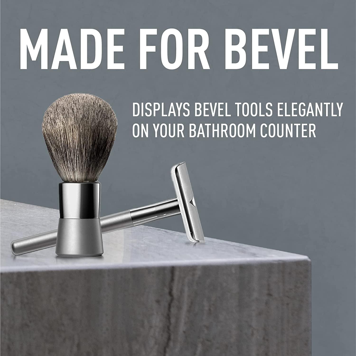 Bevel Men's Starter Shaving Kit with Safety Razor, Shaving Brush, Stand ...