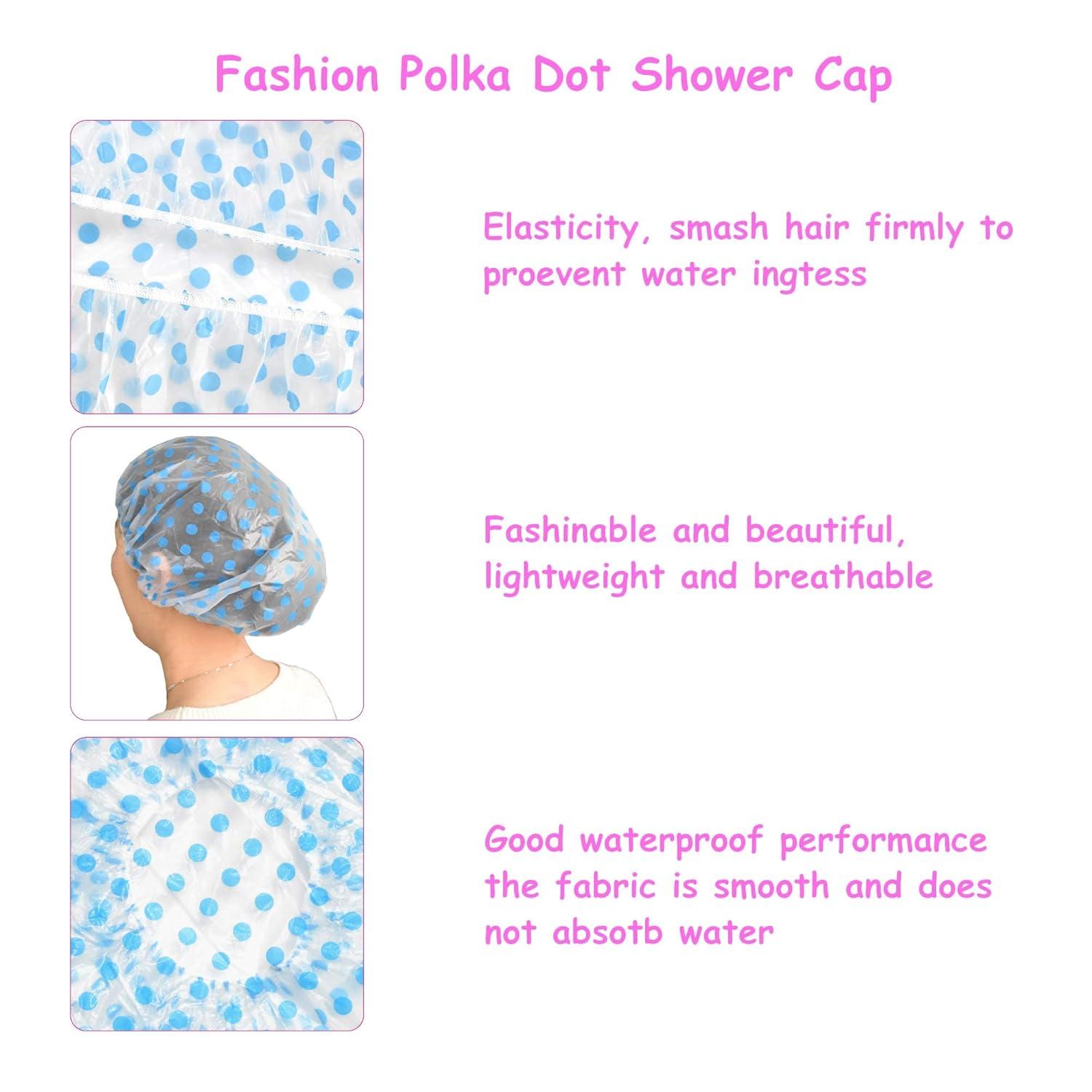 Waterproof Shower Hoods 3-Pack | Reusable Plastic Hair Caps for Long ...