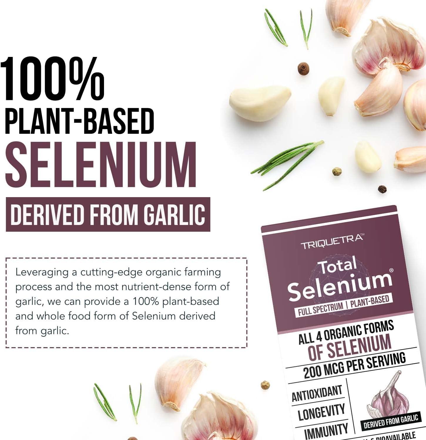 Plant-Based Total Selenium Supplement - 200 mcg Full Spectrum Selenium ...