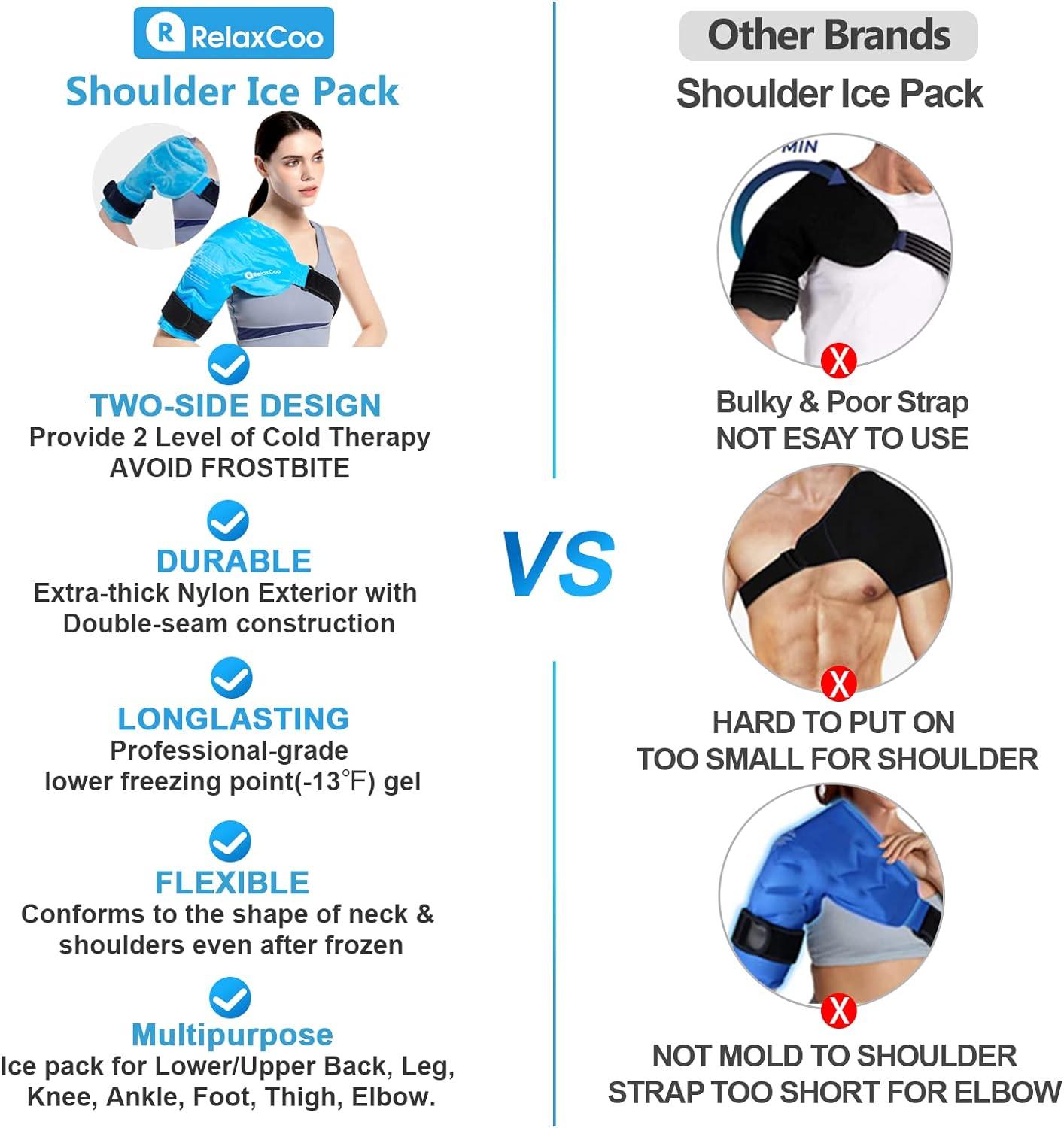 RelaxCoo Shoulder Ice Pack - Rotator Cuff Cold Therapy Gel Wrap for ...