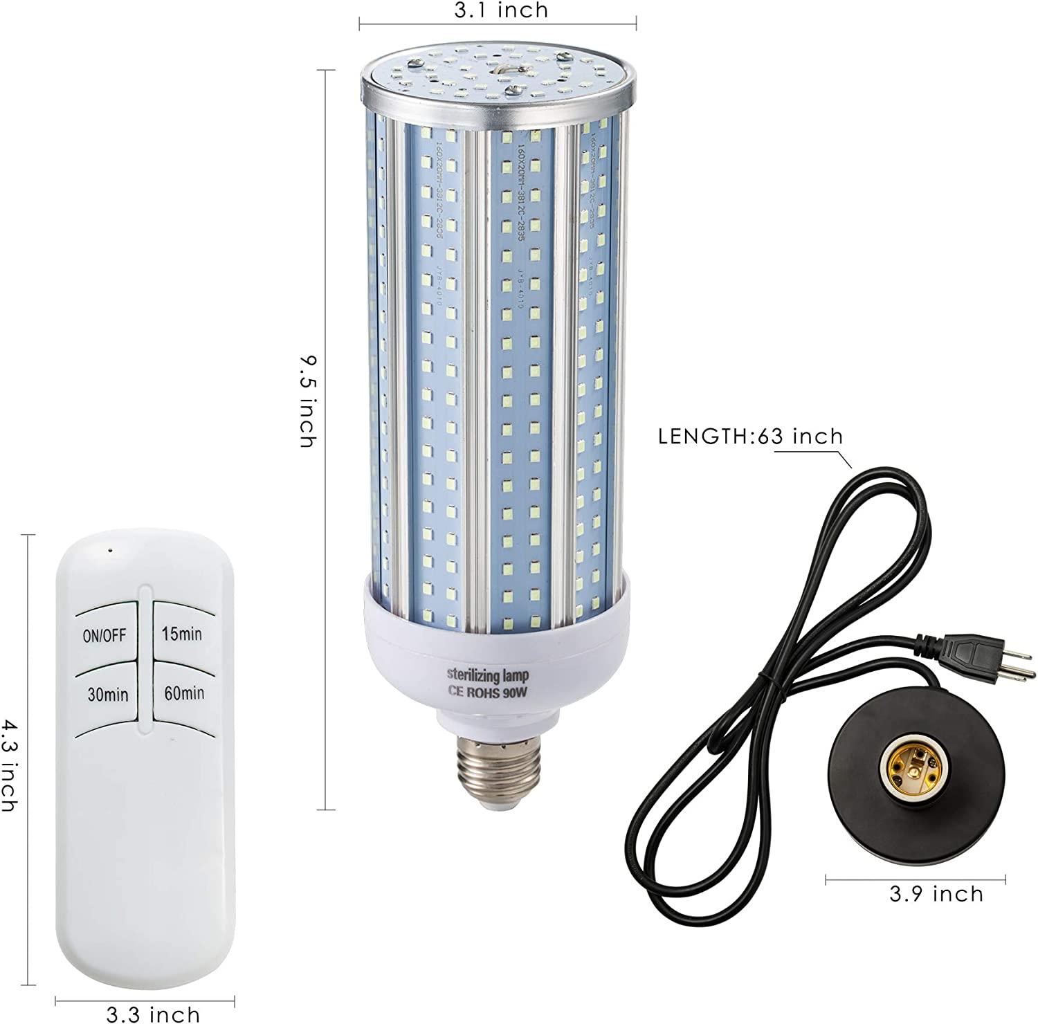 100W UV Light Sanitizer Bulb | UVC Disinfection Germicidal Lamp E26/E27 ...