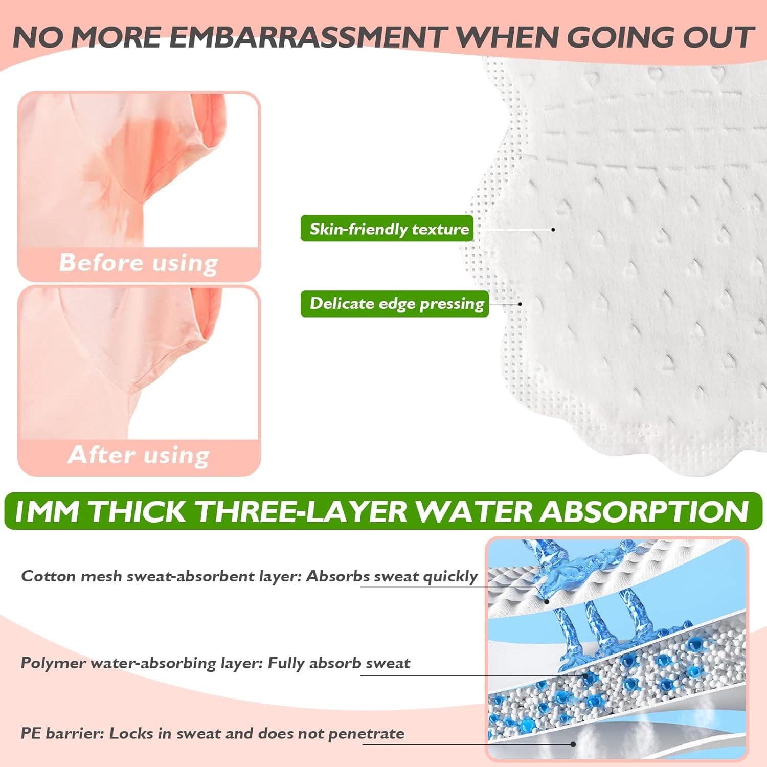 80 Pack Underarm Sweat Pads for Men and Women - Disposable Dress Guards ...