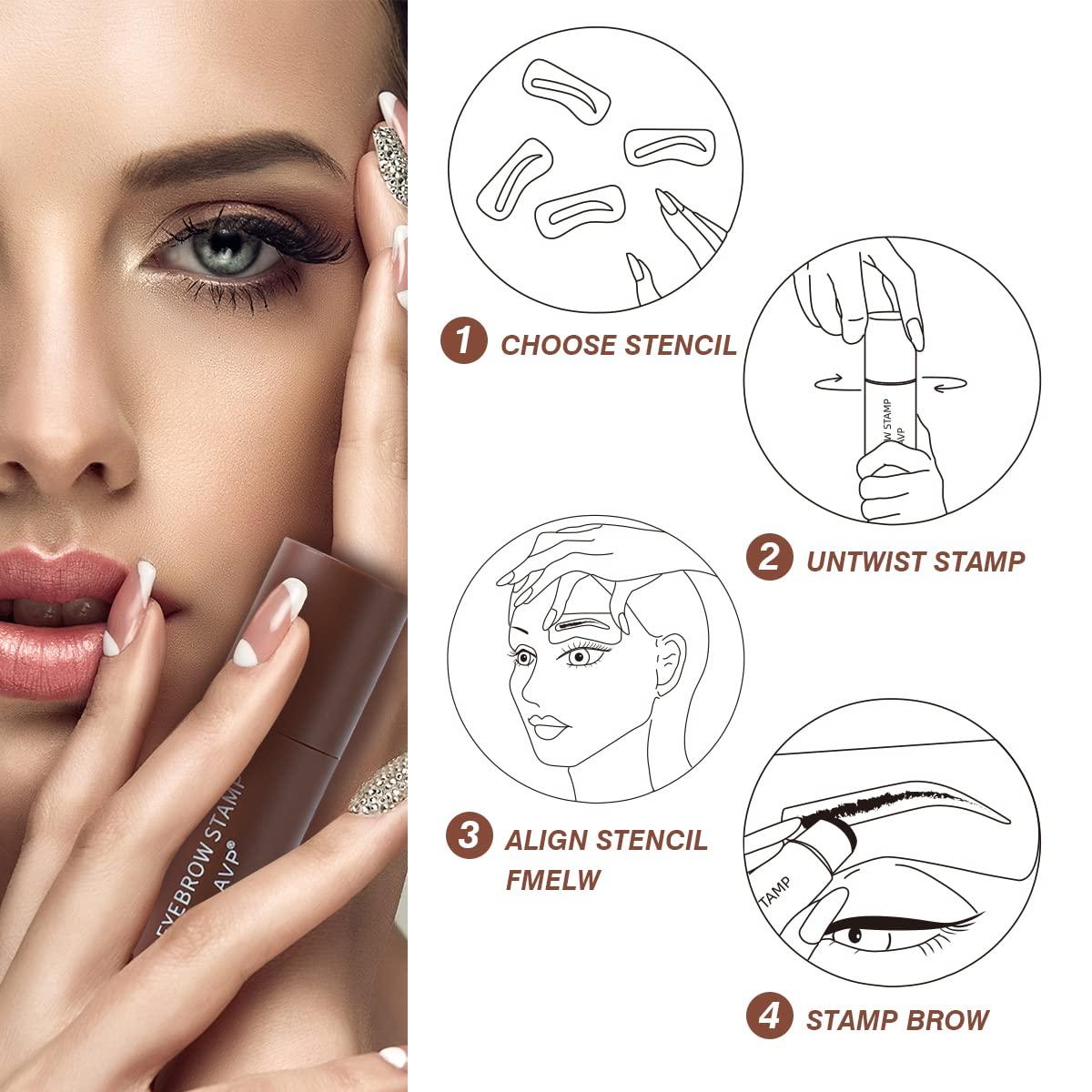 Eyebrow Stamp Stencil Kit - Perfect Brow Shaping with 10 Stencils ...