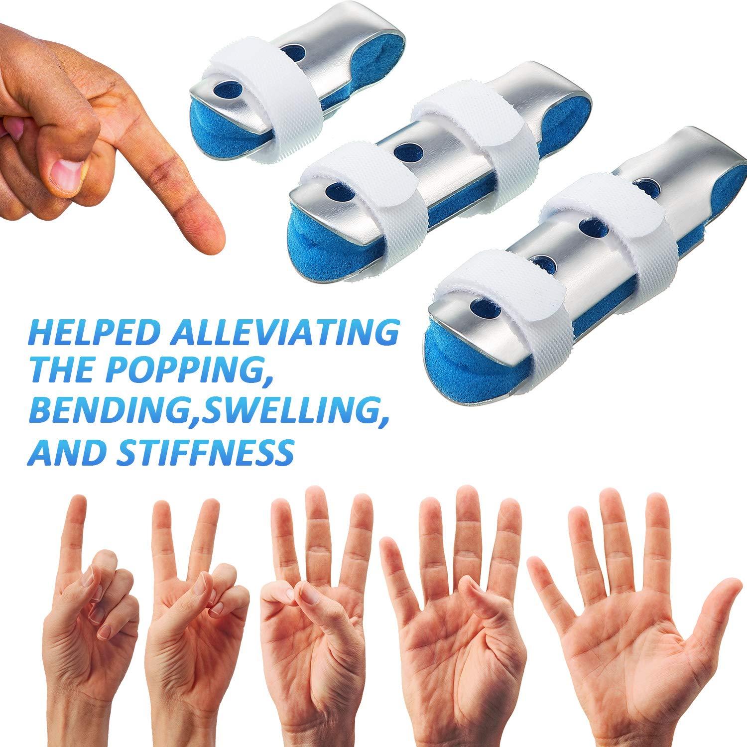 Metal Finger Splints Set - Finger Support for Adults & Children - Blue ...
