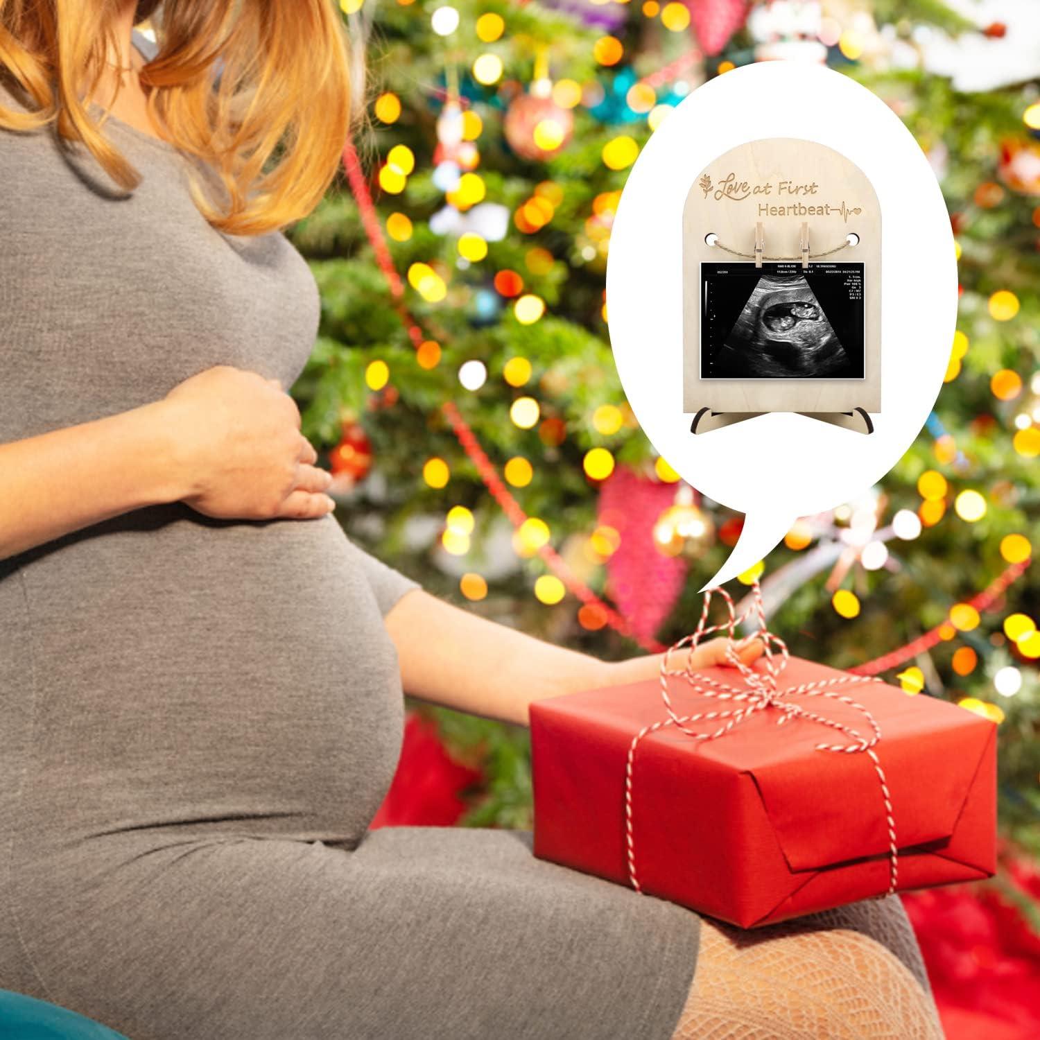 Pregnancy Announcement Ultrasound Frame Stand - Wooden Sonogram Gift ...