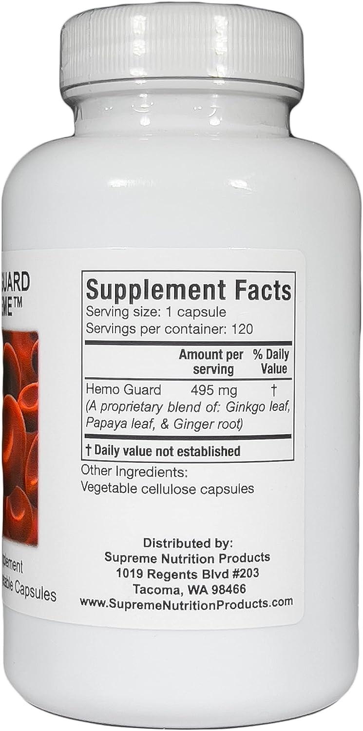 Supreme Nutrition Hemo Guard Supreme 120 Herbal Vegetarian Capsules ...