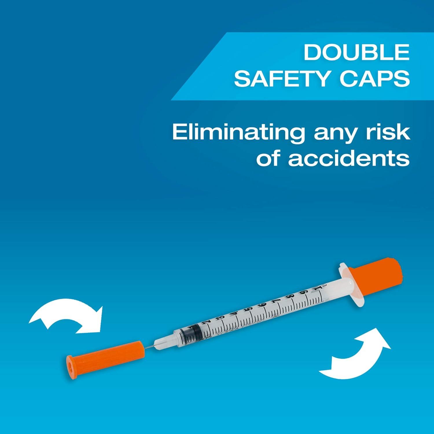 Tilcare Ultra-Fine Insulin Syringes 29G 1cc 1/2 inch - 100 Pack | Latex ...