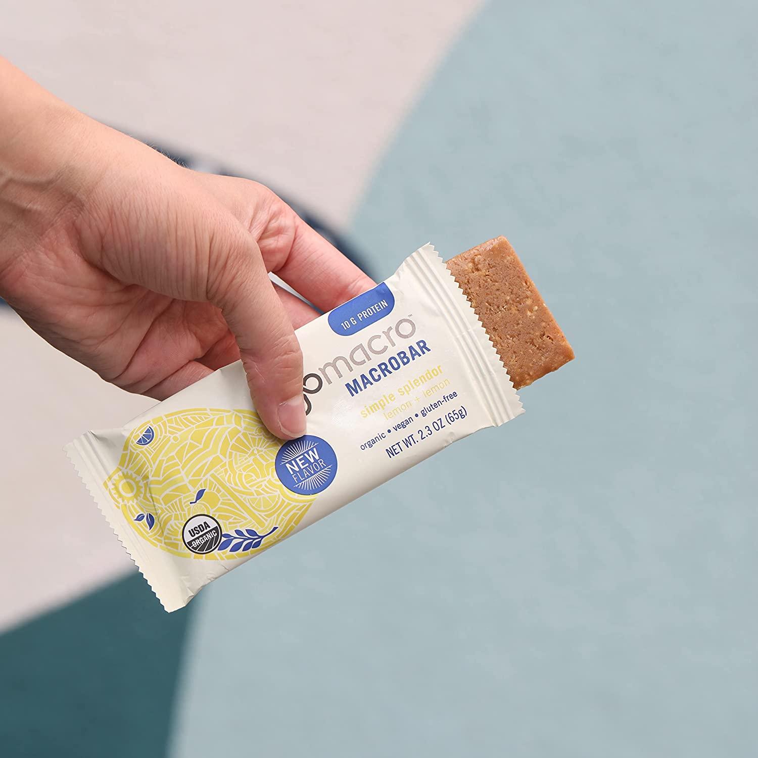 GoMacro MacroBar Organic Vegan Protein Bars - Lemon + Lemon 2.3oz (12 ...