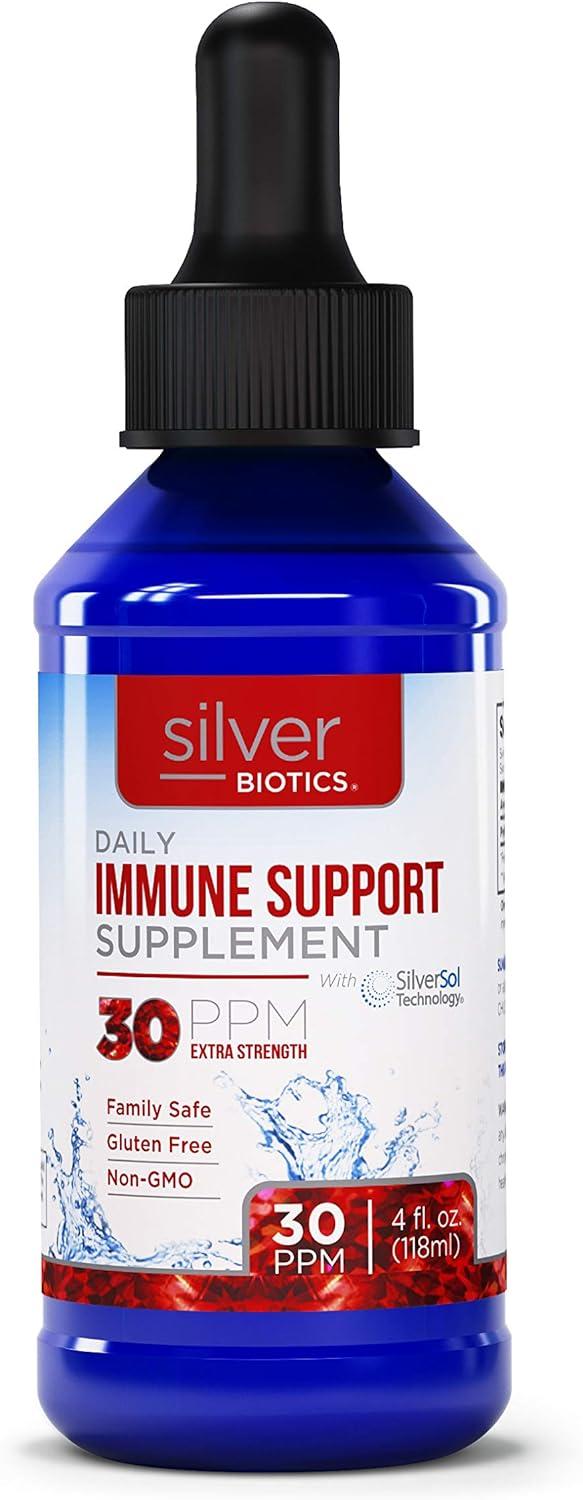 Silver Biotics Immune Support Supplement 4oz - 30ppm Extra Strength ...