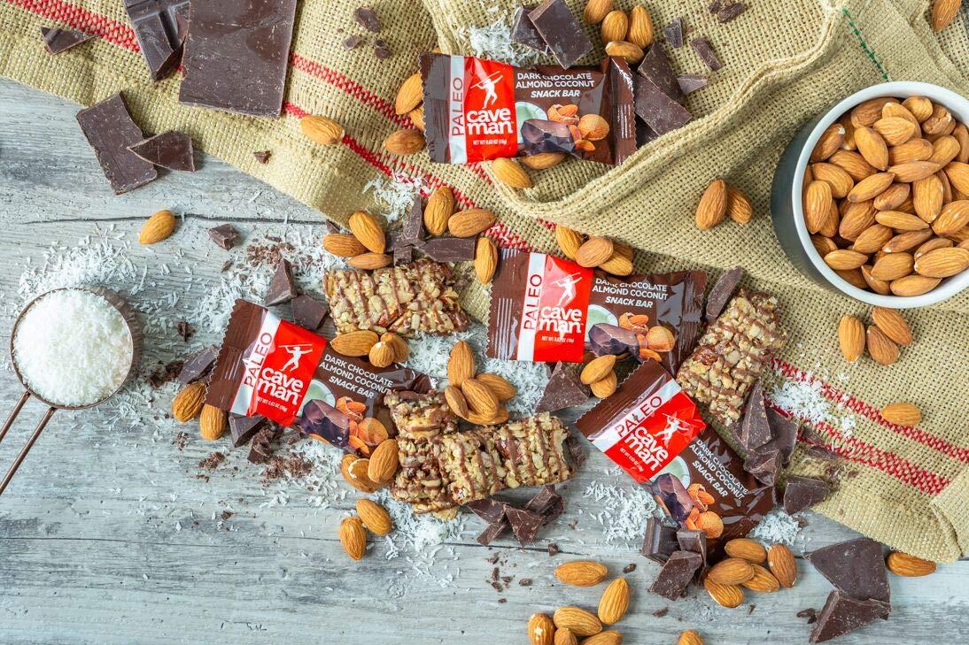 Caveman Foods Dark Chocolate Almond Coconut Mini Snack Bars - 30 Count ...