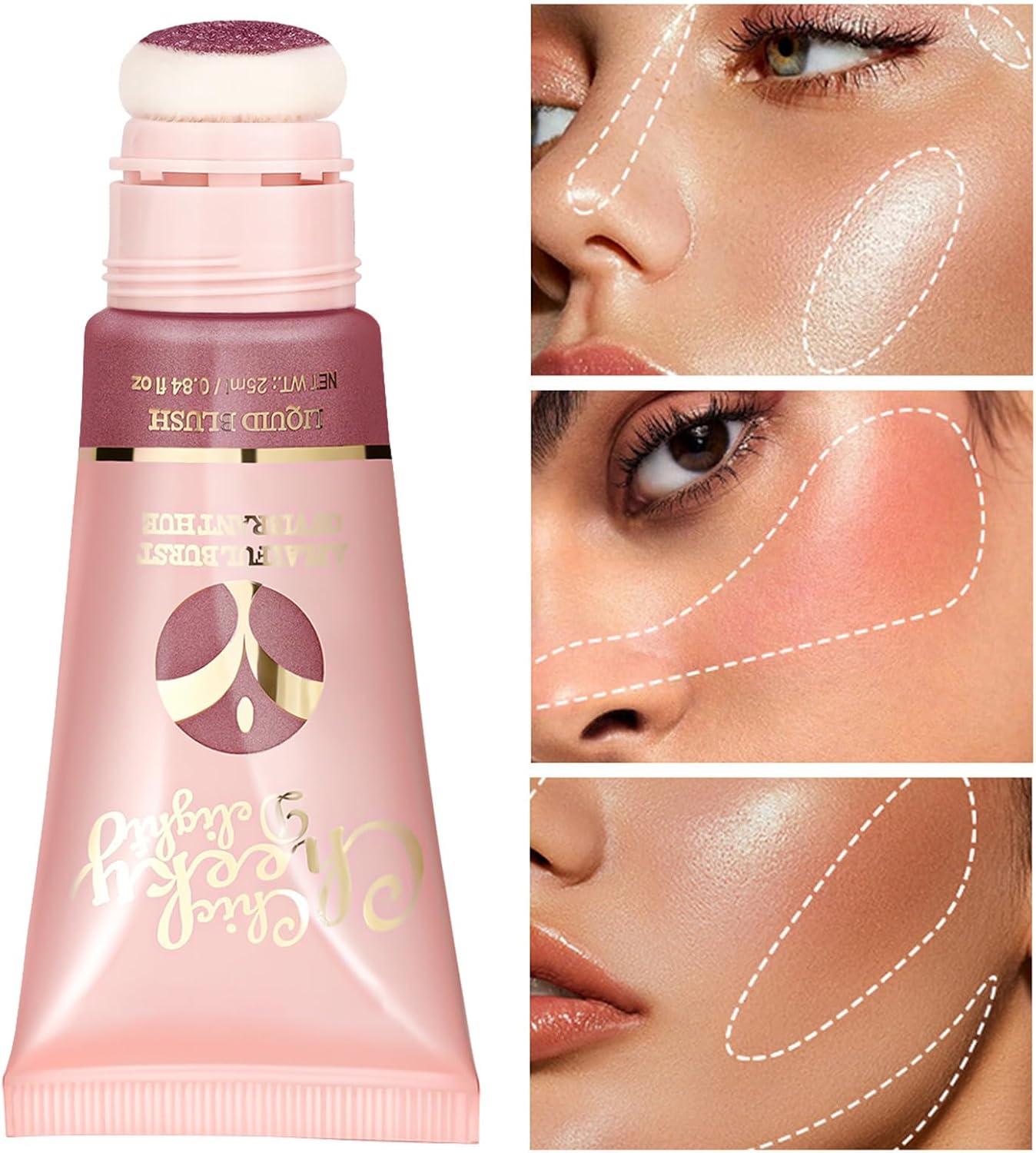 Blush Stick for Cheeks | Long-Lasting Face Blusher Non-Greasy | Dry Skin Hydrating Liquid Blush ...