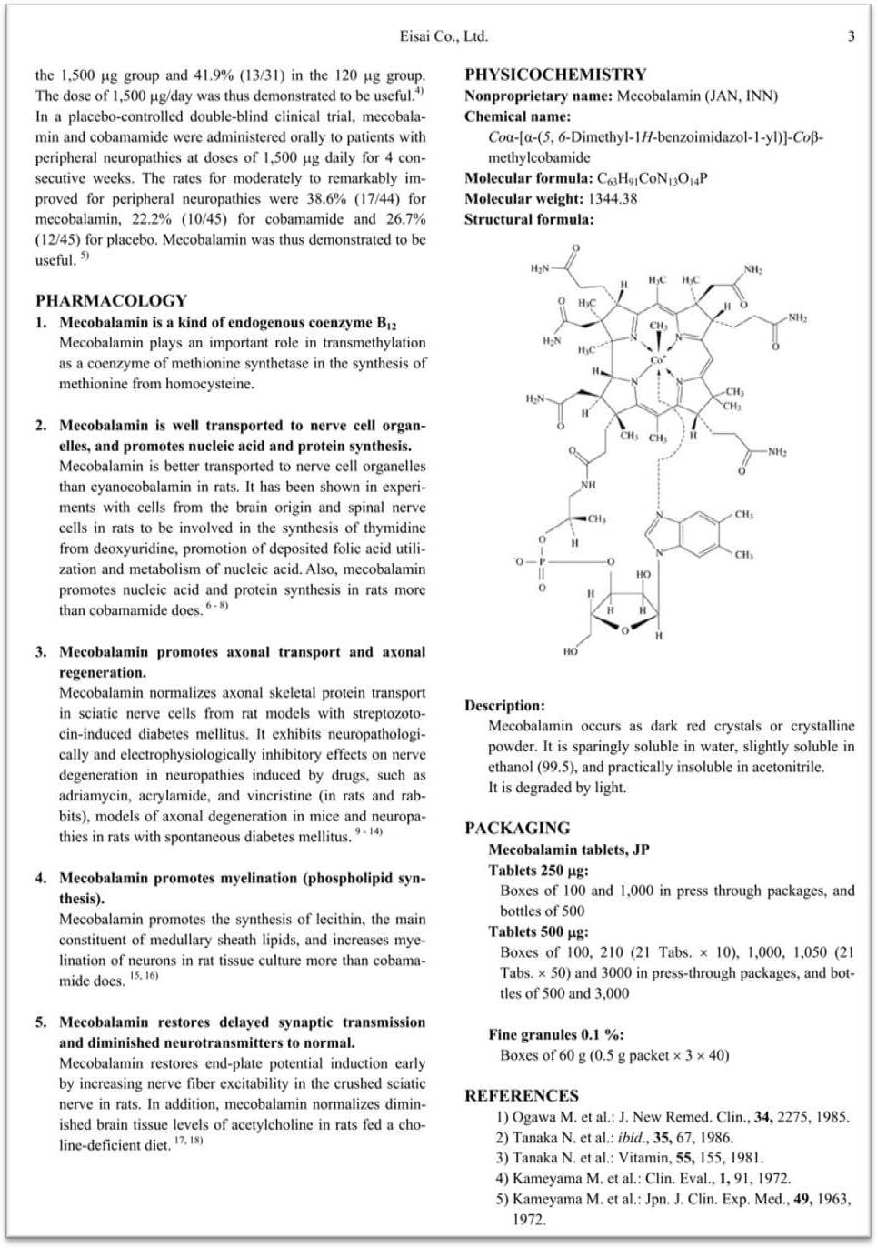Methycobal 500 mcg Tablets - Effective Peripheral Nerve Supplement with ...