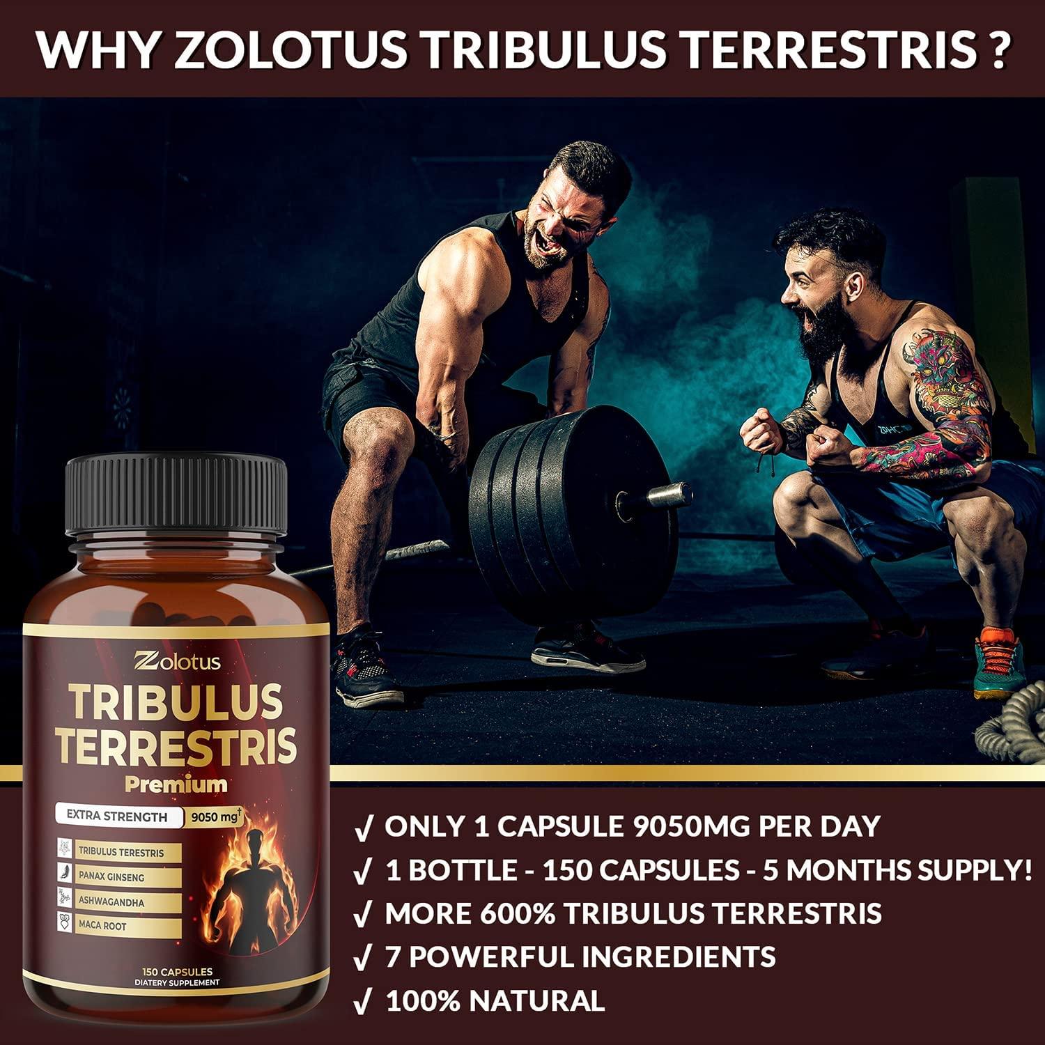Tribulus Terrestris 9050mg Capsules - 5 Months Supply with Ashwagandha ...
