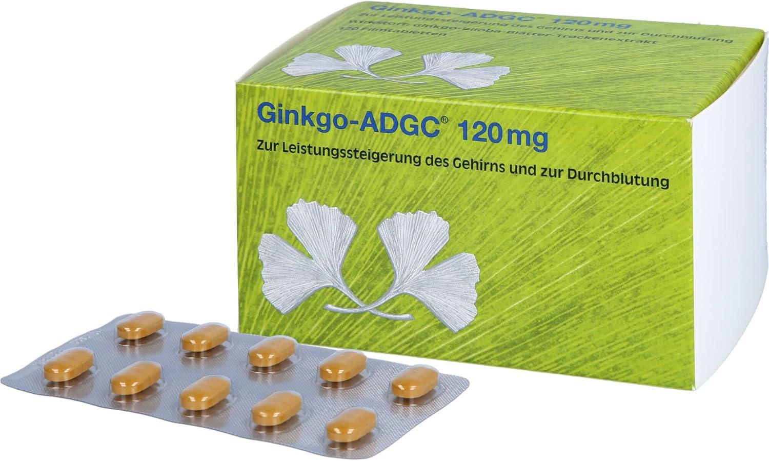 Ginkgo ADGC 120 mg - Enhance Memory & Focus | 120 Coated Tablets | Fast ...
