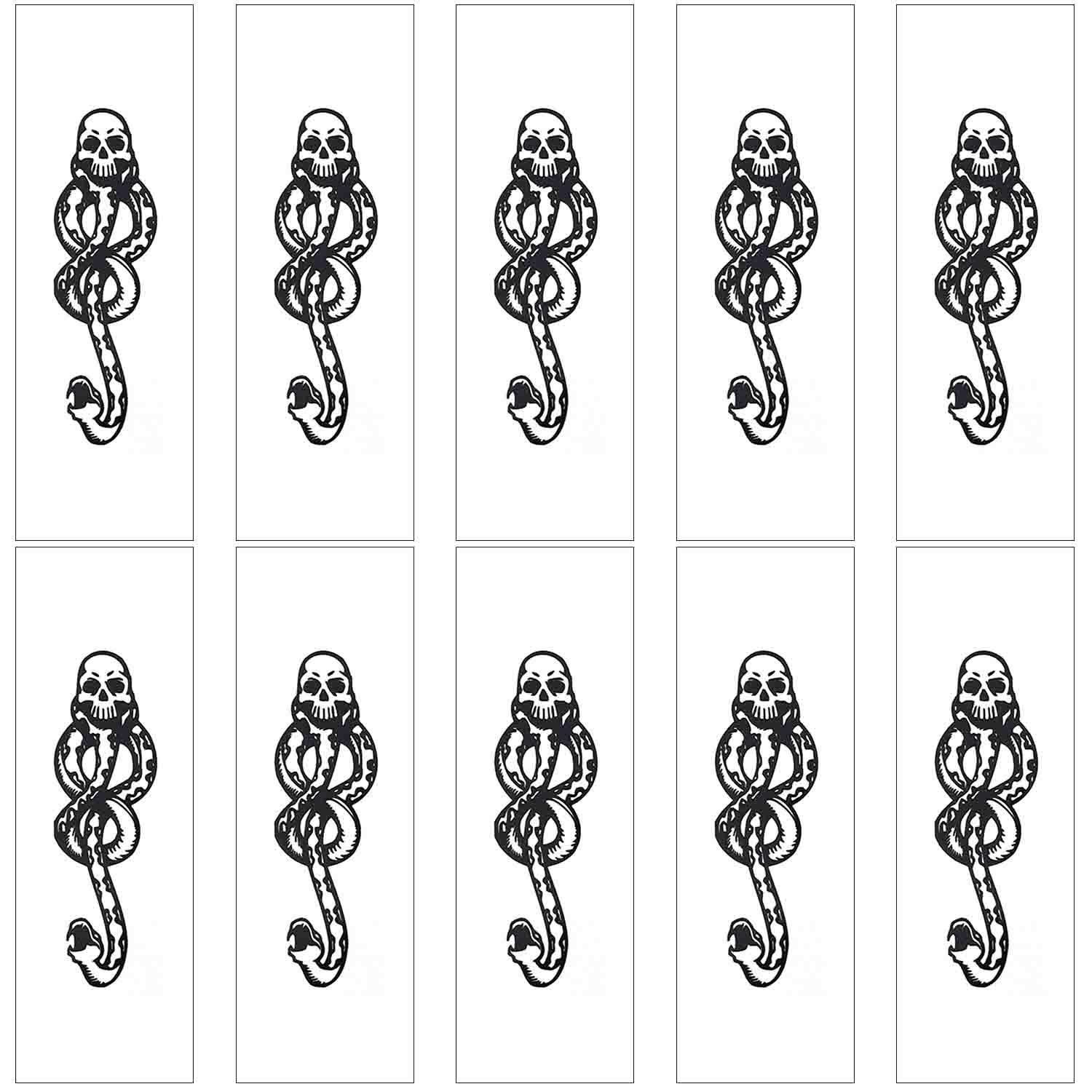 COKOHAPPY 10 Sheets Dark Mark Mamba Snake Temporary Tattoos for Costume ...