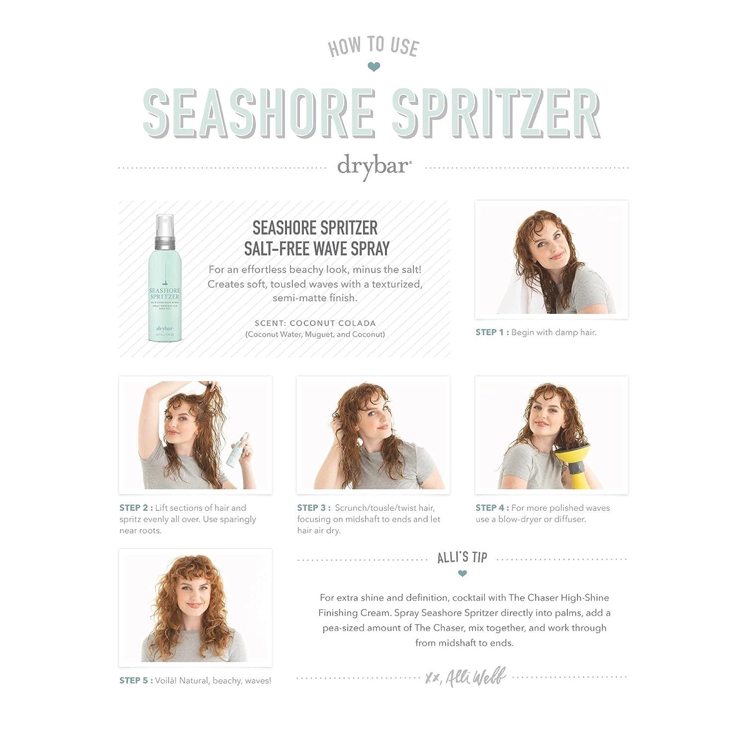 Drybar Seashore Spritzer Coconut Colada Wave Spray | 5 oz Salt-Free ...