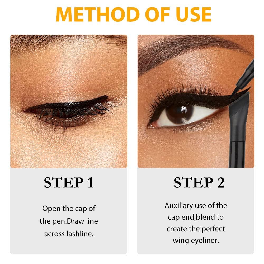 Waterproof Black Liquid Wing Eyeliner Stamp Set - 2 Count Pack for ...