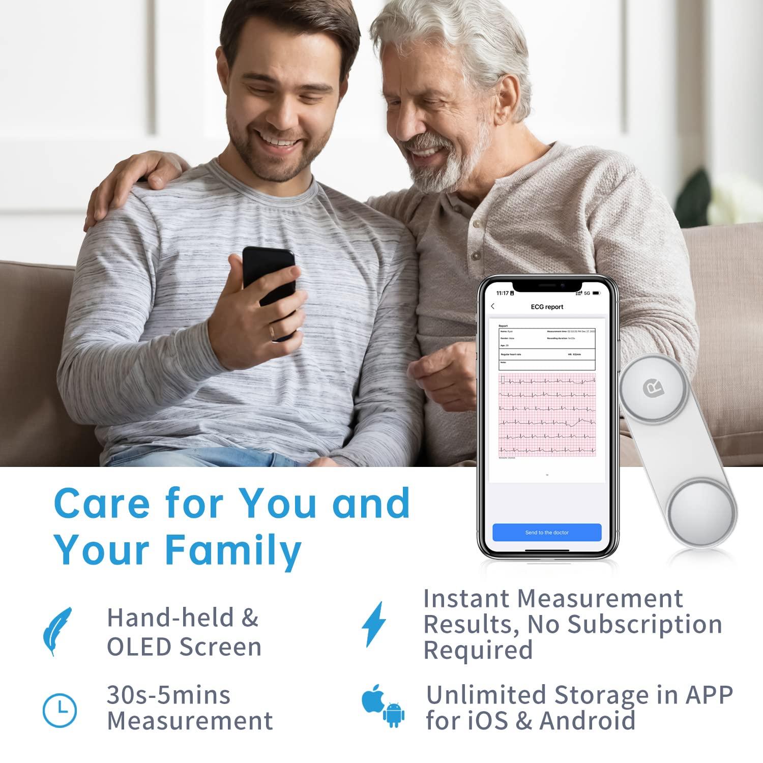 Wellue DuoEK-S Personal ECG Monitor - Bluetooth Wireless Portable Heart ...