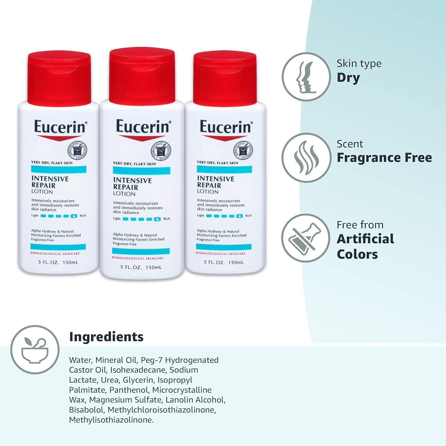 Eucerin Intensive Repair Lotion - 5 fl. oz. (Pack of 3) - Rich Lotion ...